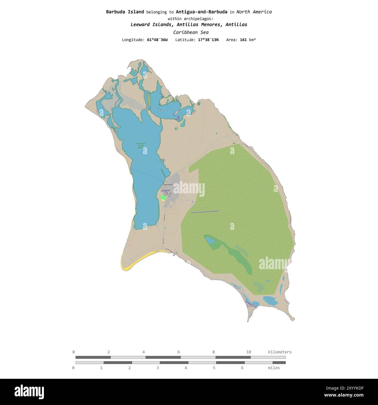 Barbuda Island in the Caribbean Sea, belonging to Antigua-and-Barbuda ...