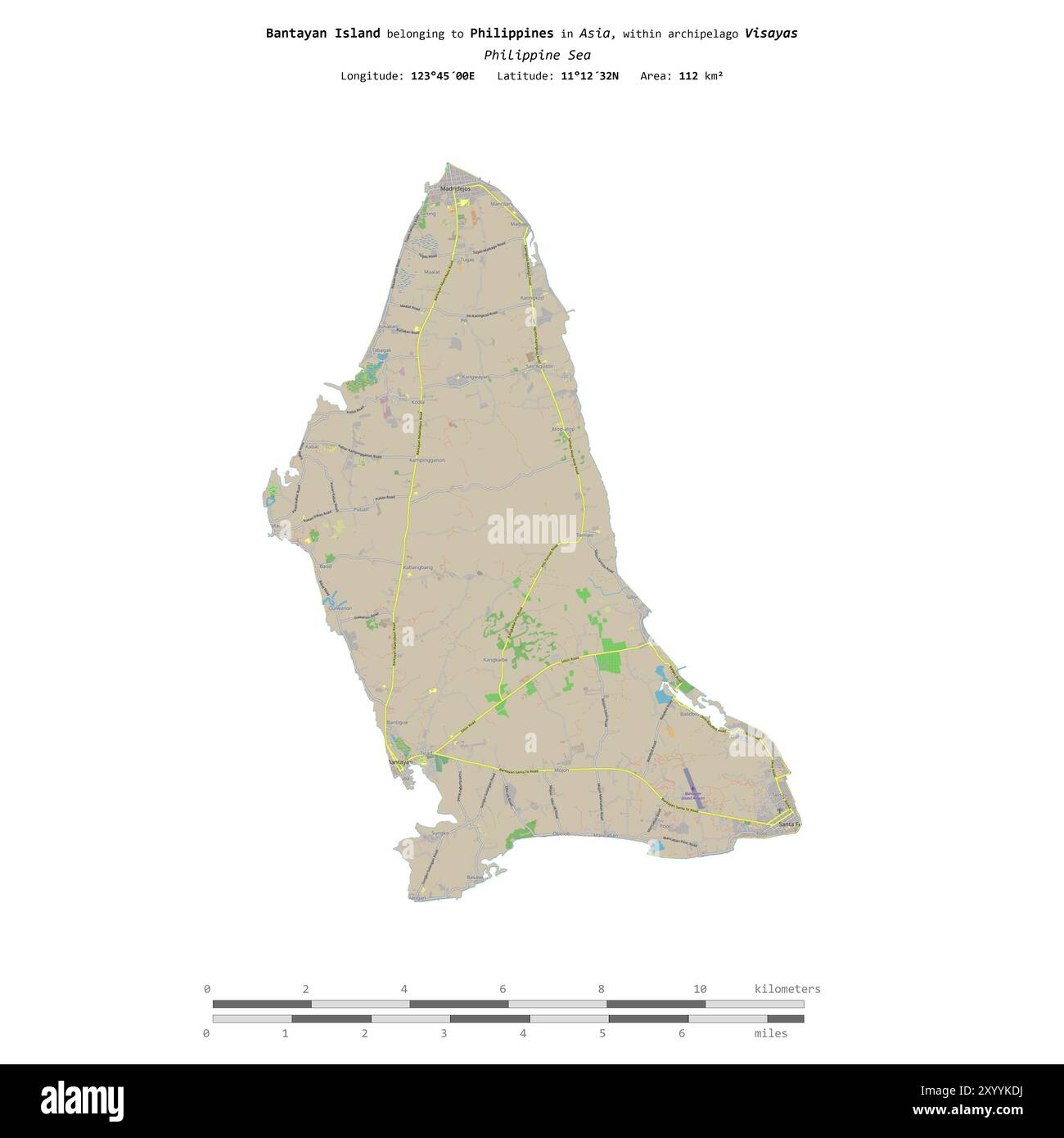 Bantayan Island in the Philippine Sea, belonging to Philippines ...