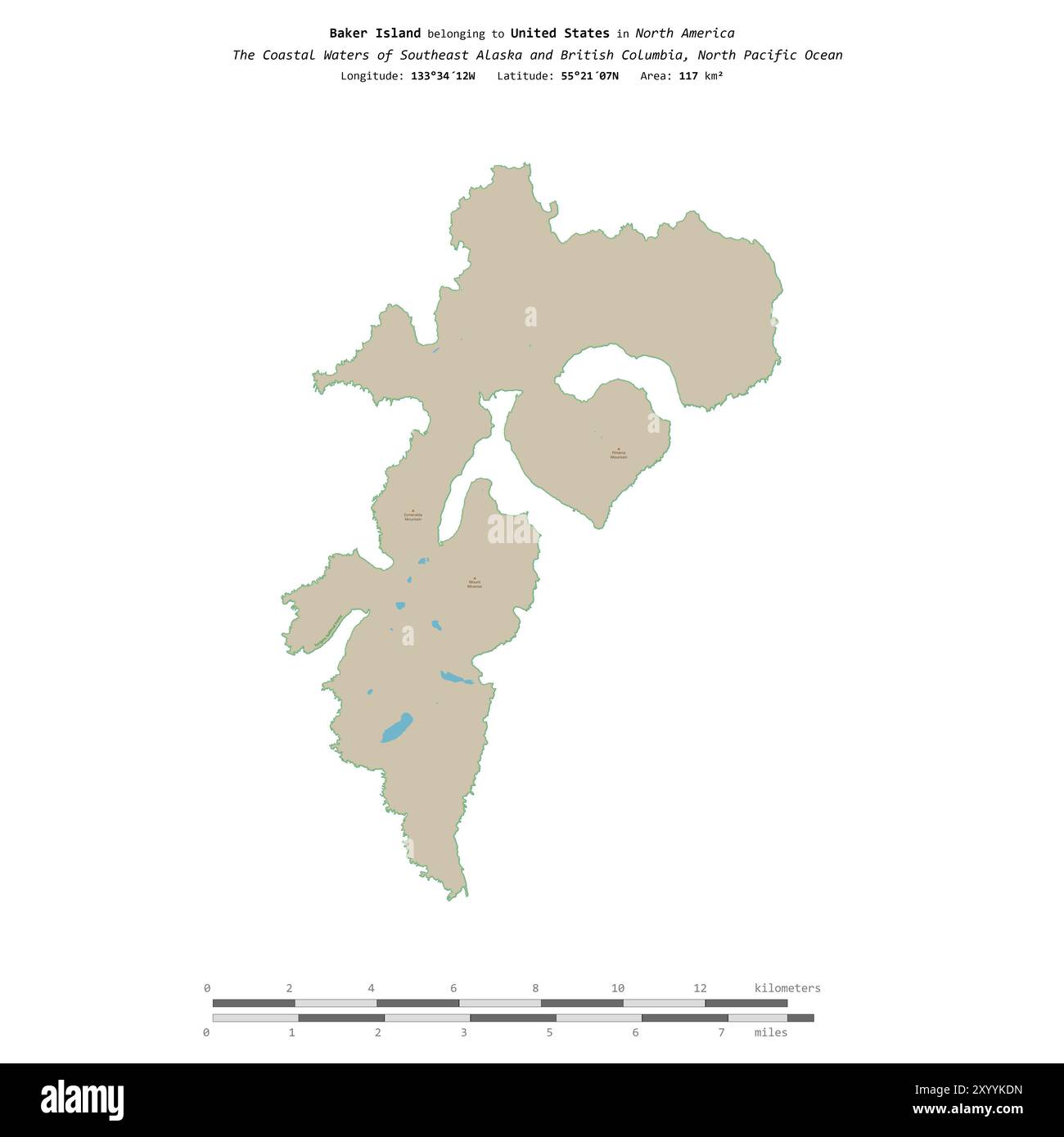 Baker Island in the North Pacific Ocean, belonging to United States ...