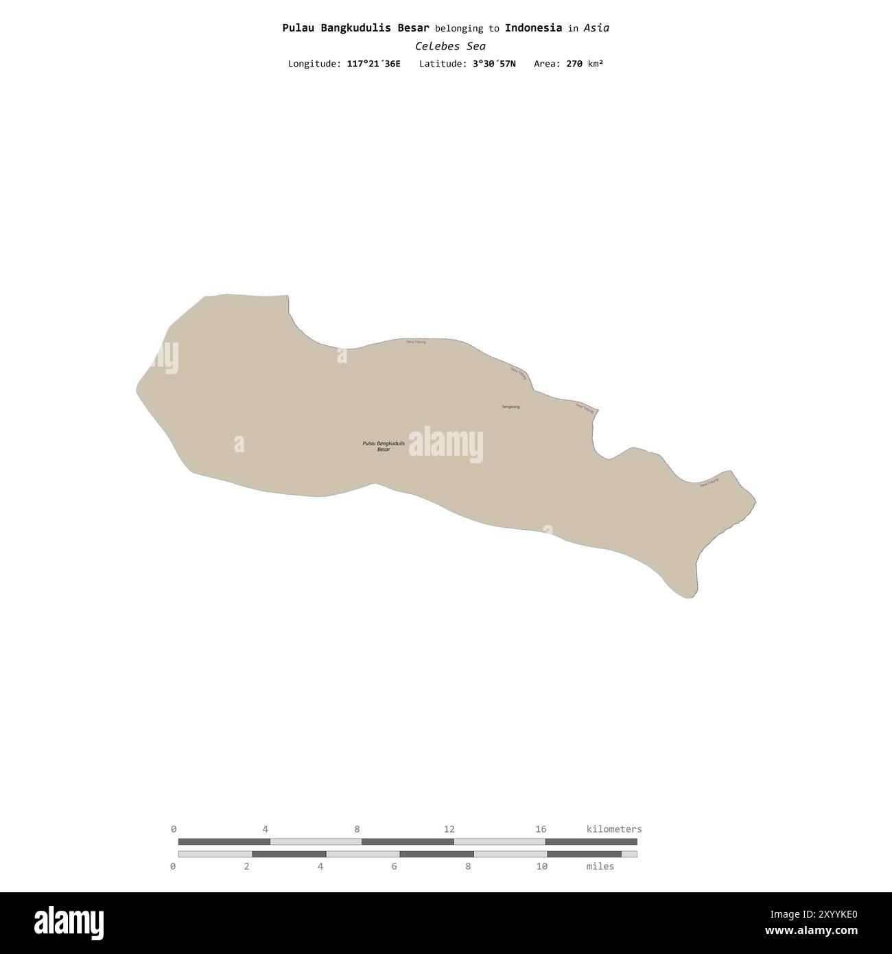 Pulau Bangkudulis Besar in the Celebes Sea, belonging to Indonesia ...