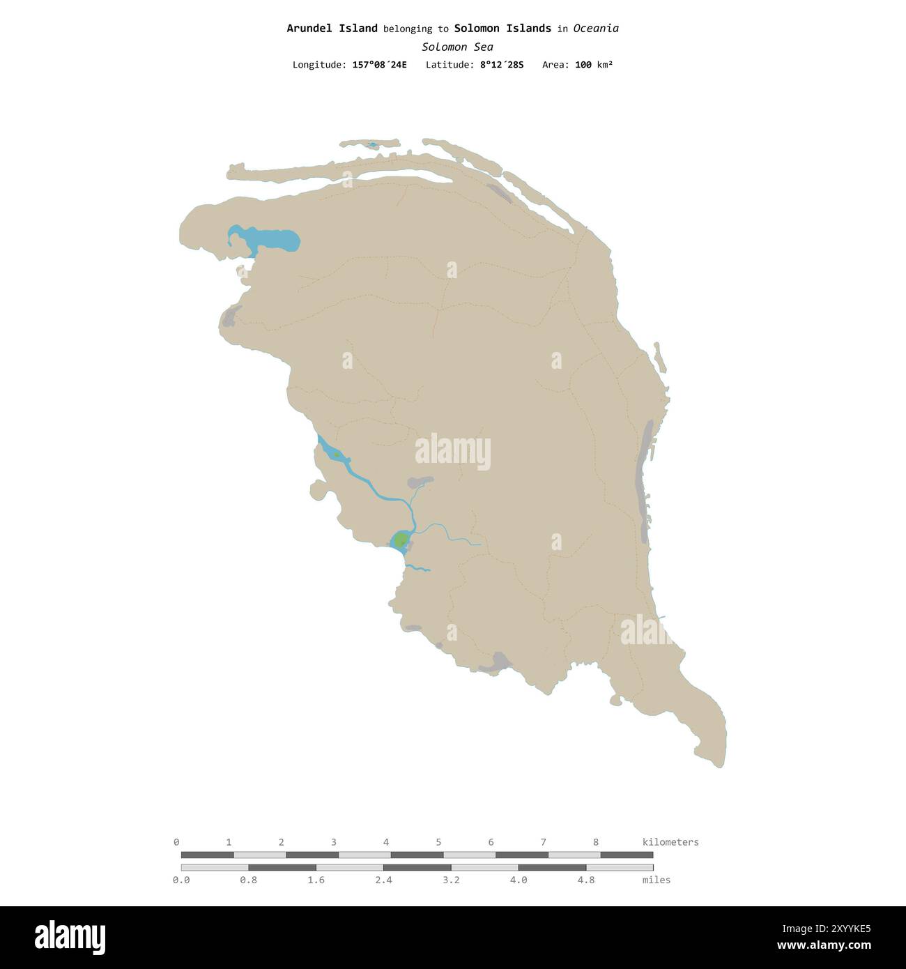 Arundel Island in the Solomon Sea, belonging to Solomon Islands ...