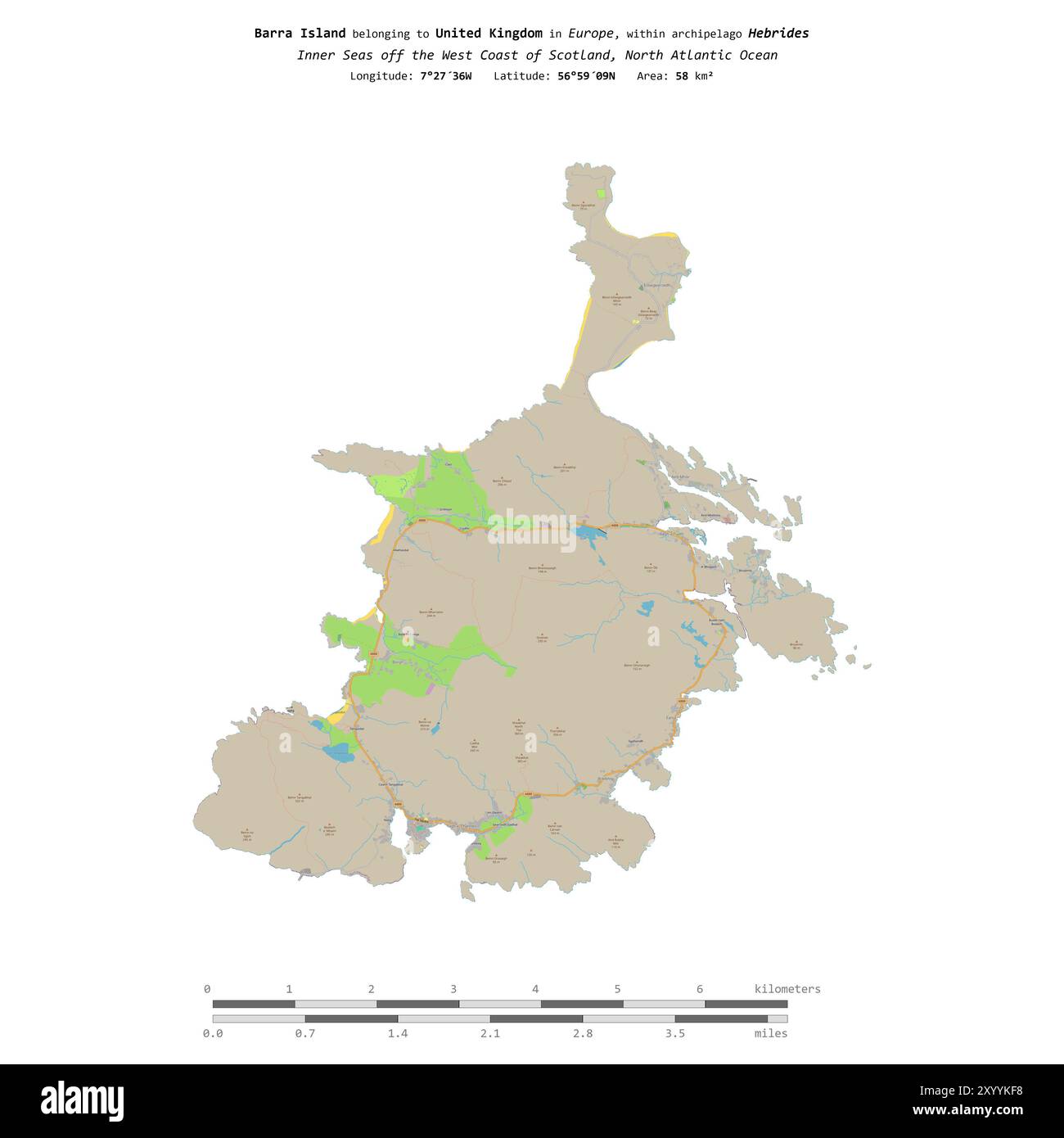 Barra Island in the North Atlantic Ocean, belonging to United Kingdom ...