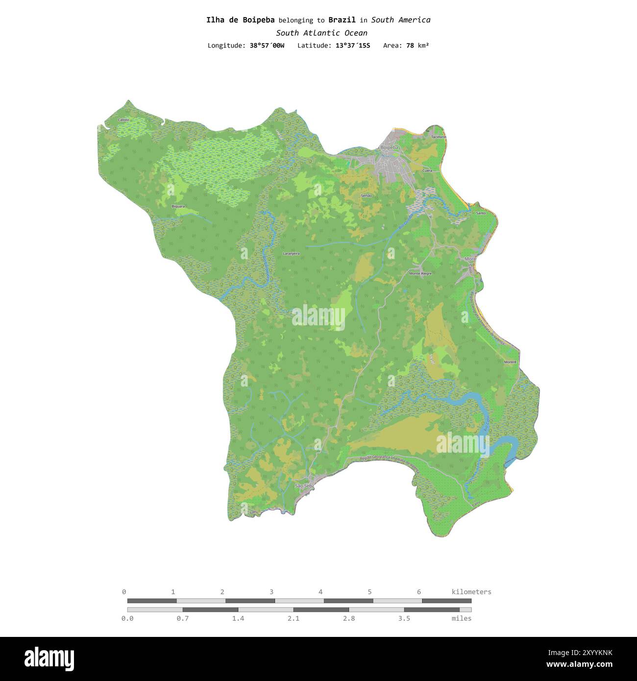 Ilha de Boipeba in the South Atlantic Ocean, belonging to Brazil ...