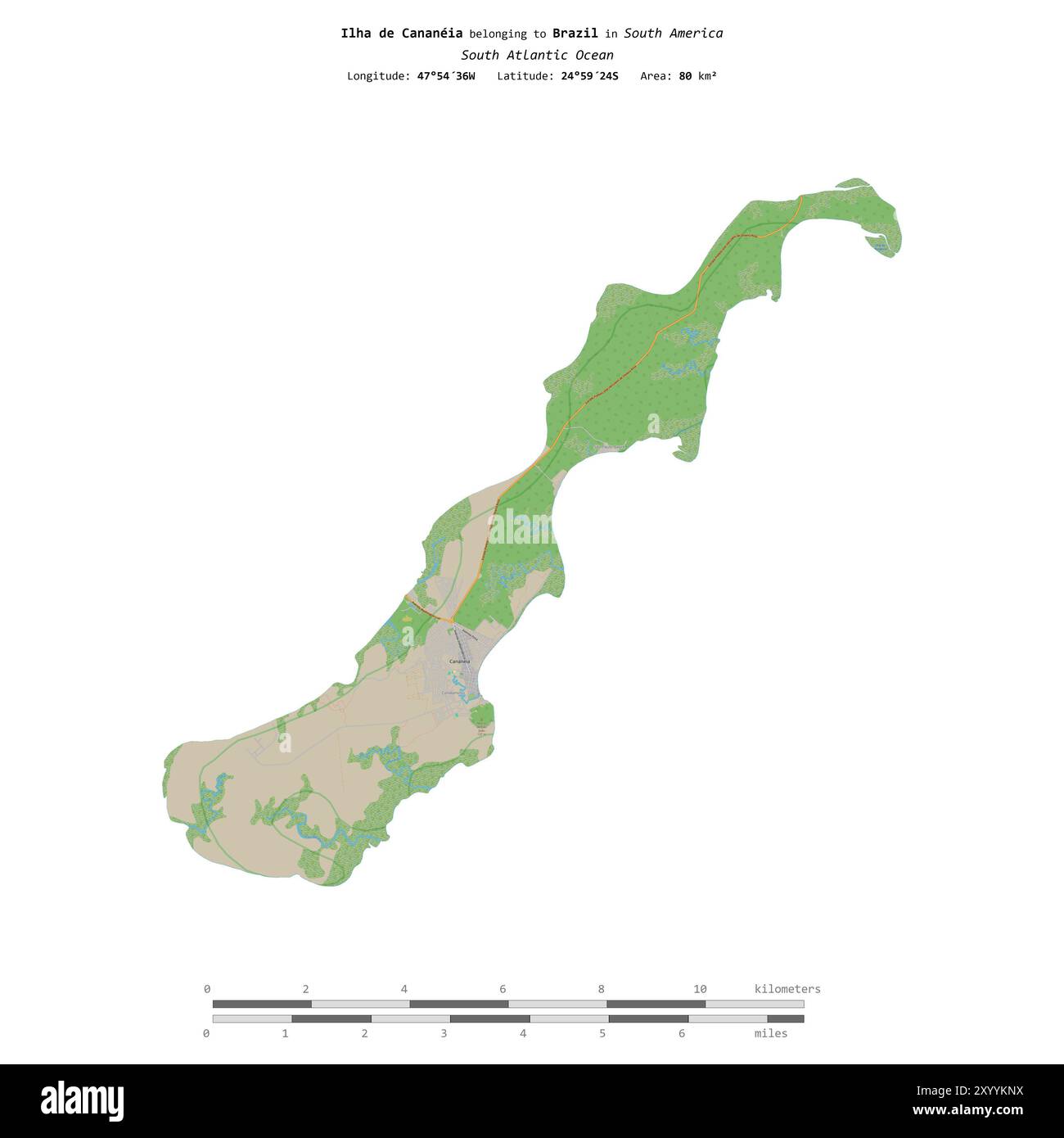 Ilha de Cananeia in the South Atlantic Ocean, belonging to Brazil ...