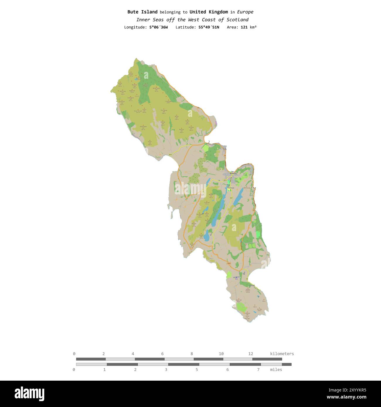 Bute on a map hi-res stock photography and images - Alamy