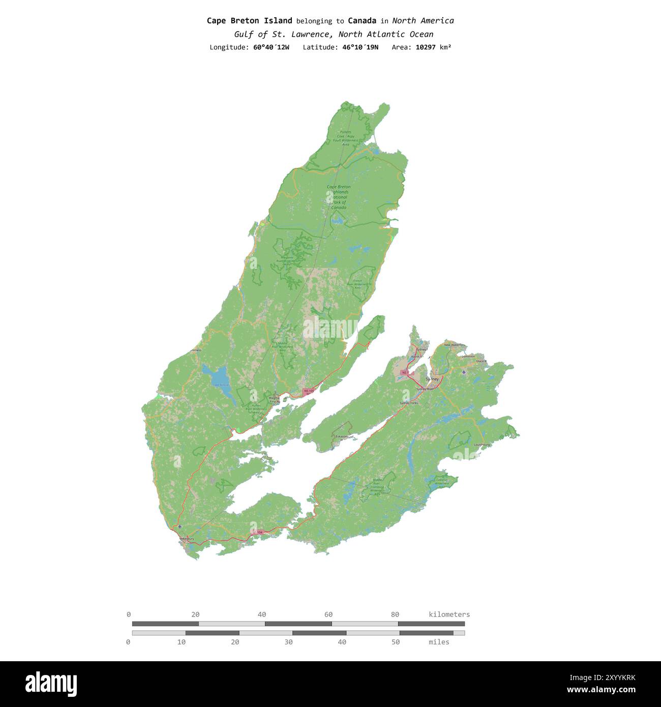 Cape Breton Island in the Gulf of St. Lawrence, belonging to Canada ...