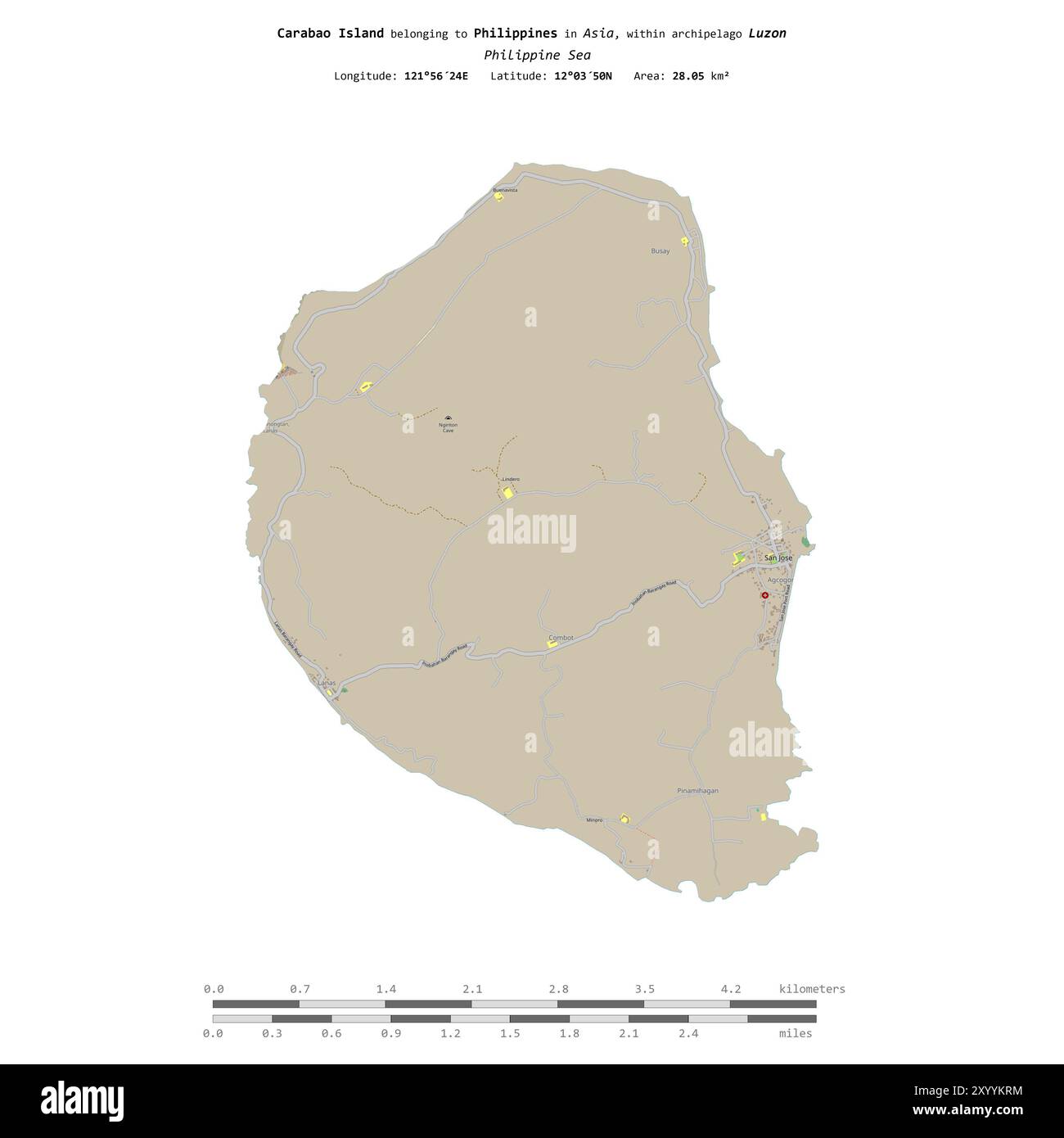 Carabao Island in the Philippine Sea, belonging to Philippines ...