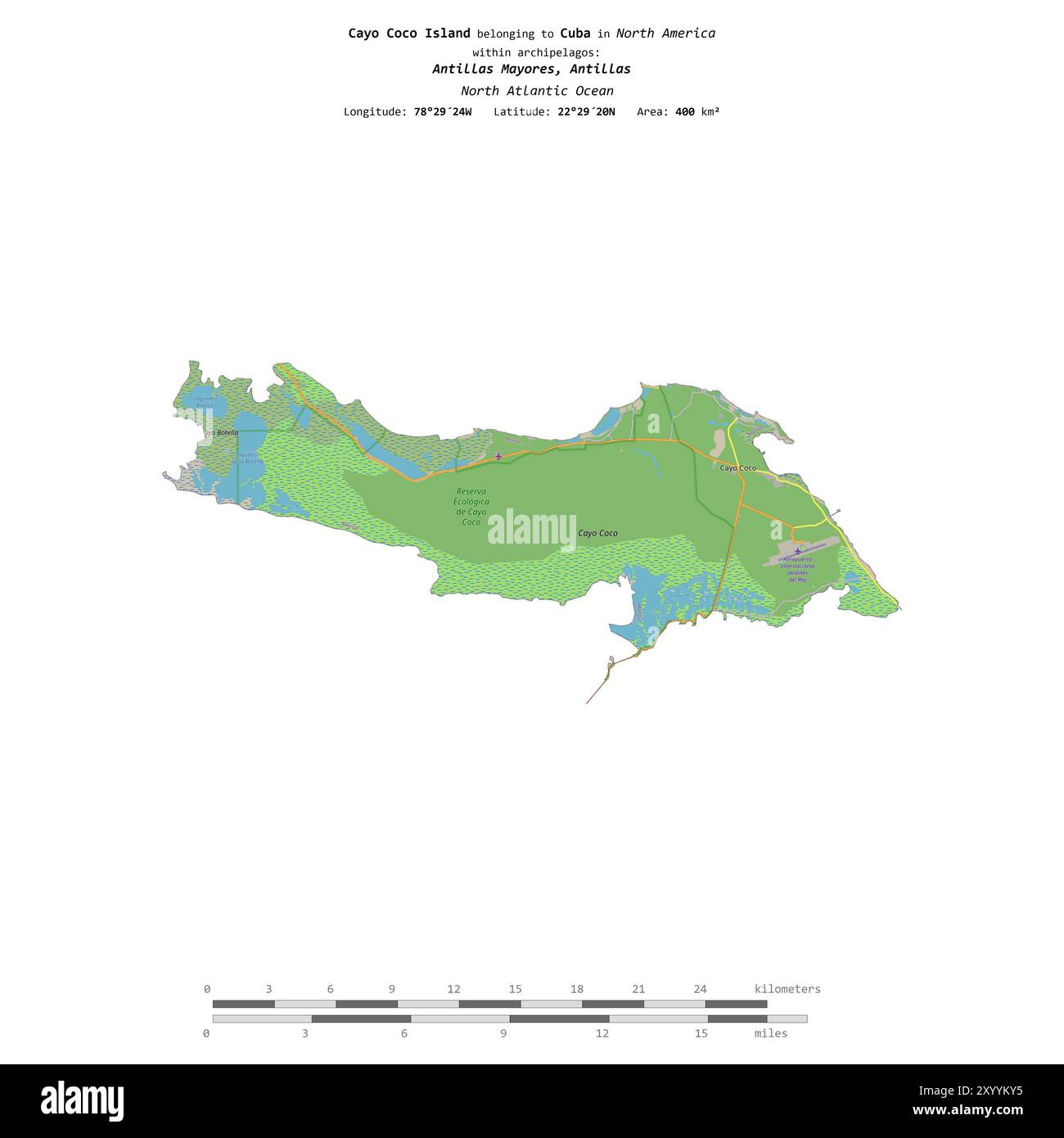 Cayo Coco Island in the North Atlantic Ocean, belonging to Cuba ...