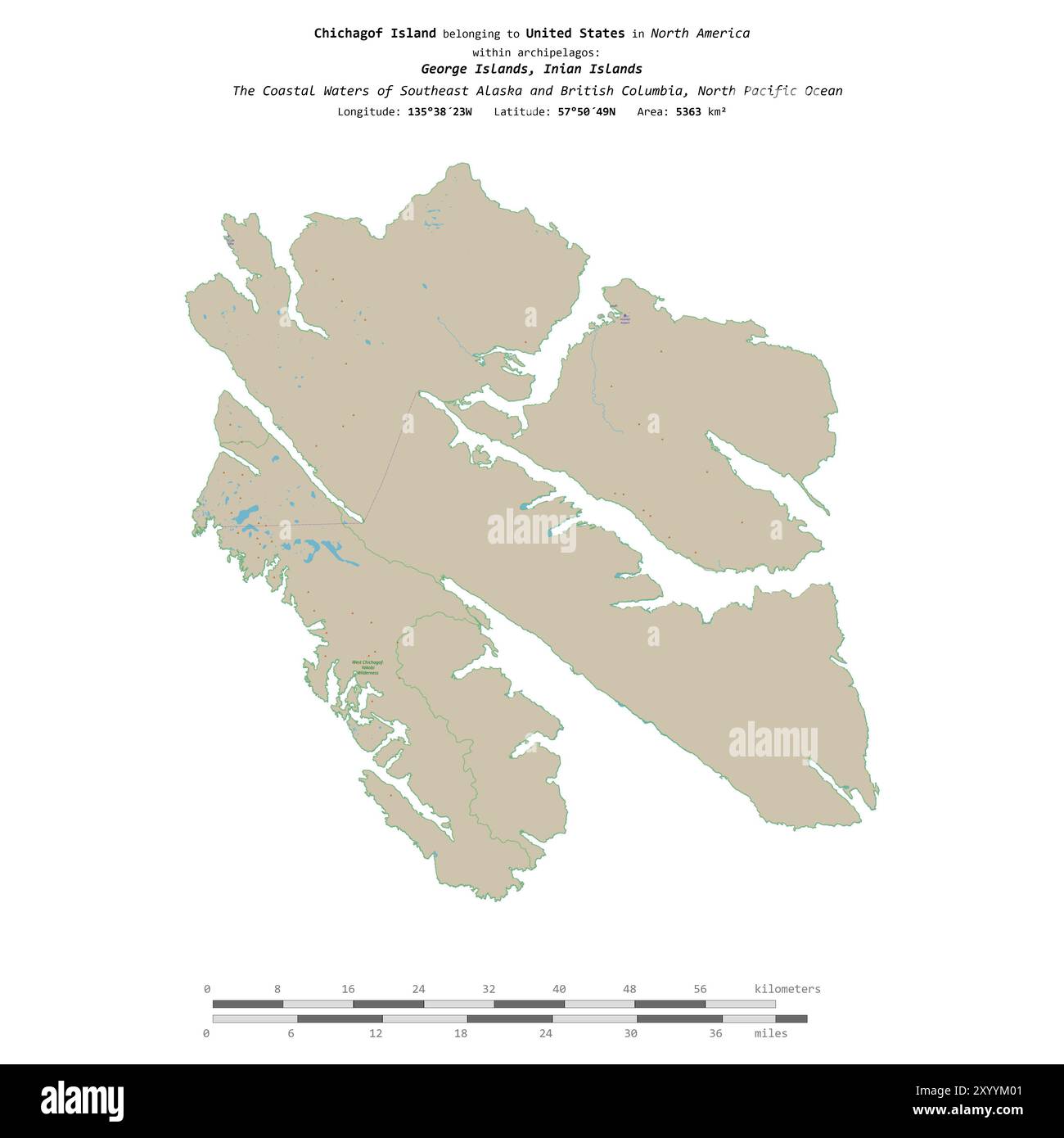 Chichagof Island in the North Pacific Ocean, belonging to United States ...