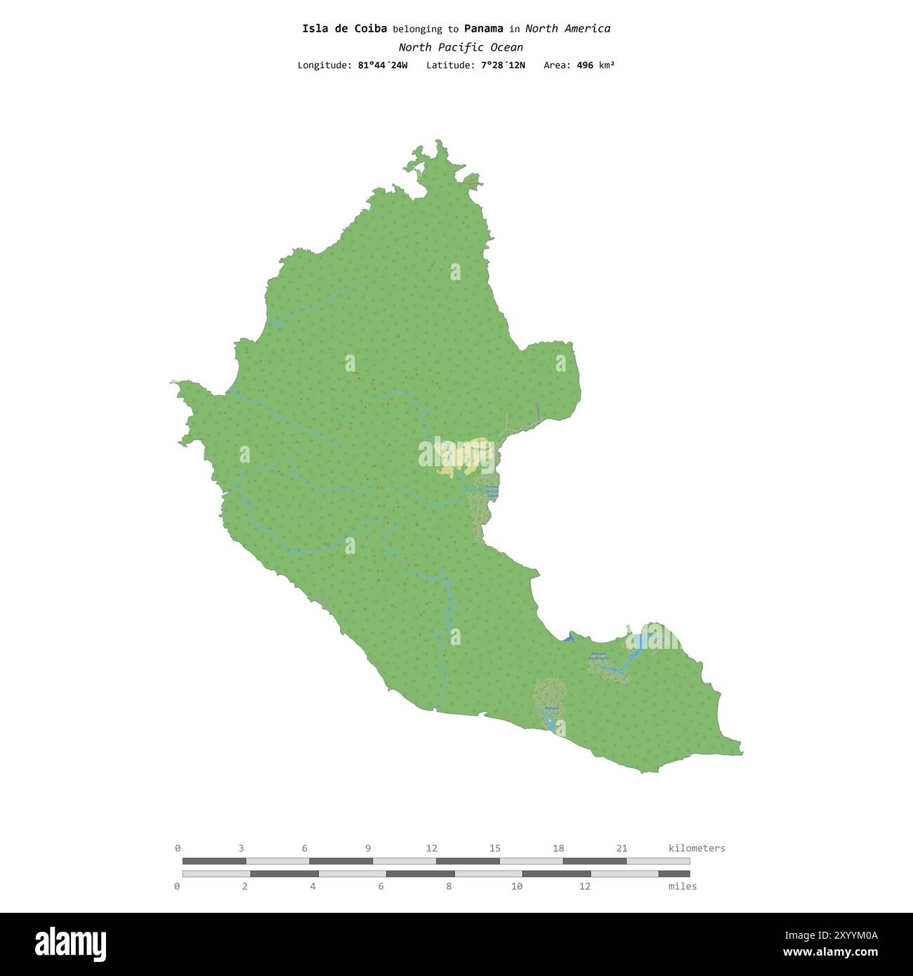 Isla de Coiba in the North Pacific Ocean, belonging to Panama, isolated ...