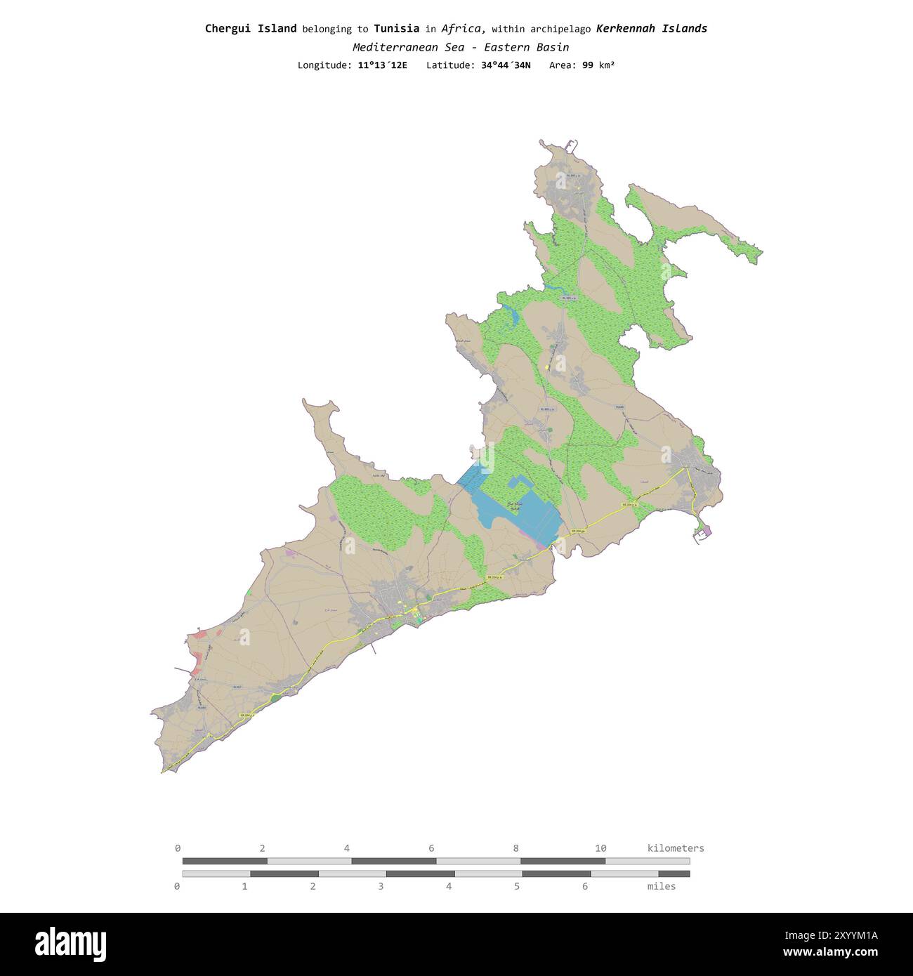 Chergui Island in the Mediterranean Sea - Eastern Basin, belonging to ...