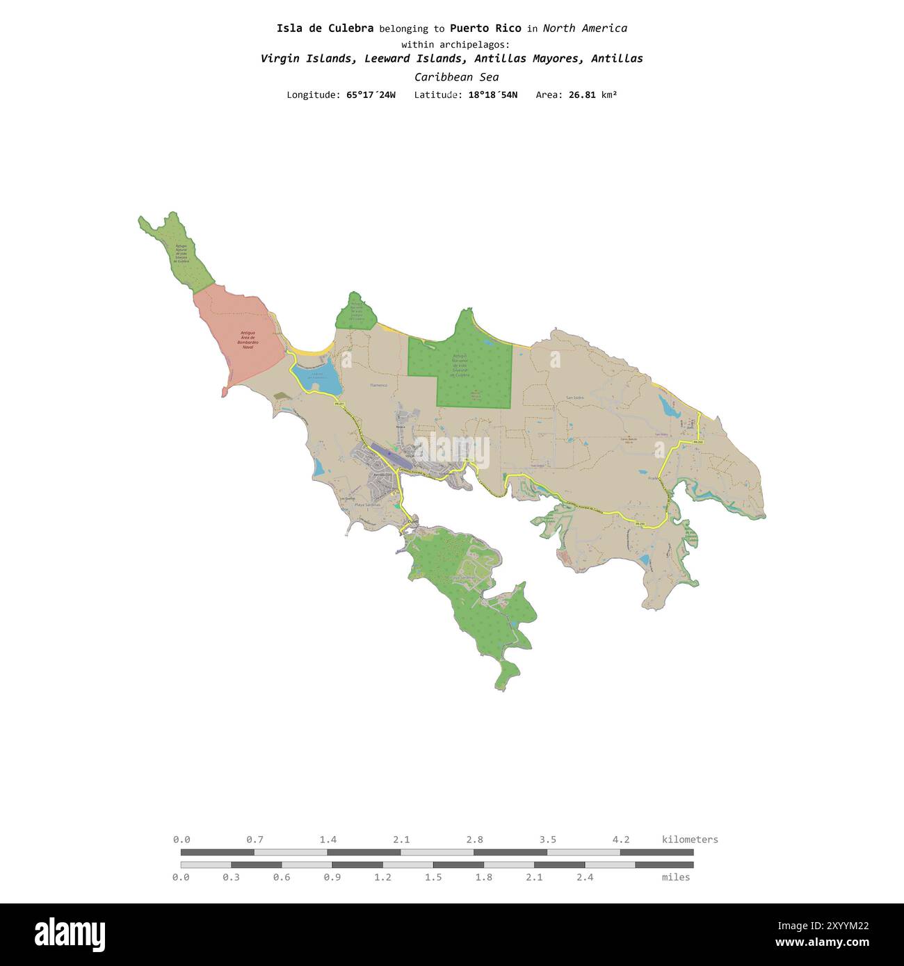 Isla de Culebra in the Caribbean Sea, belonging to Puerto Rico ...