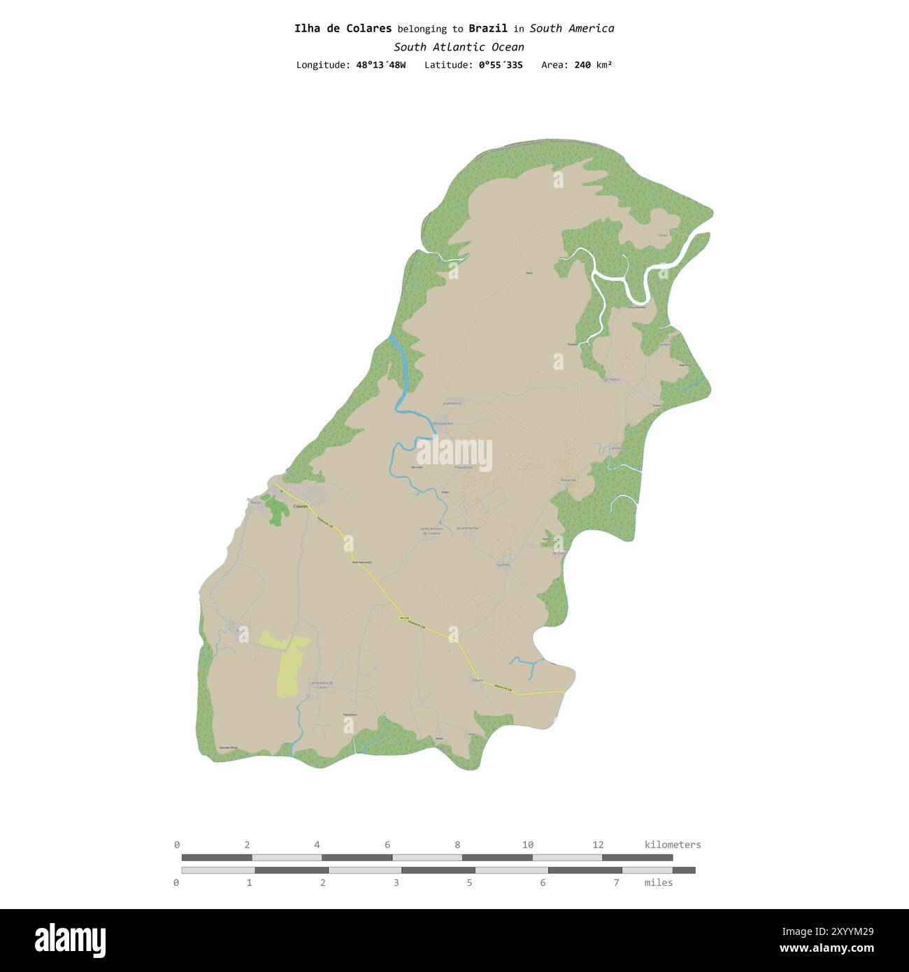 Ilha de Colares in the South Atlantic Ocean, belonging to Brazil ...