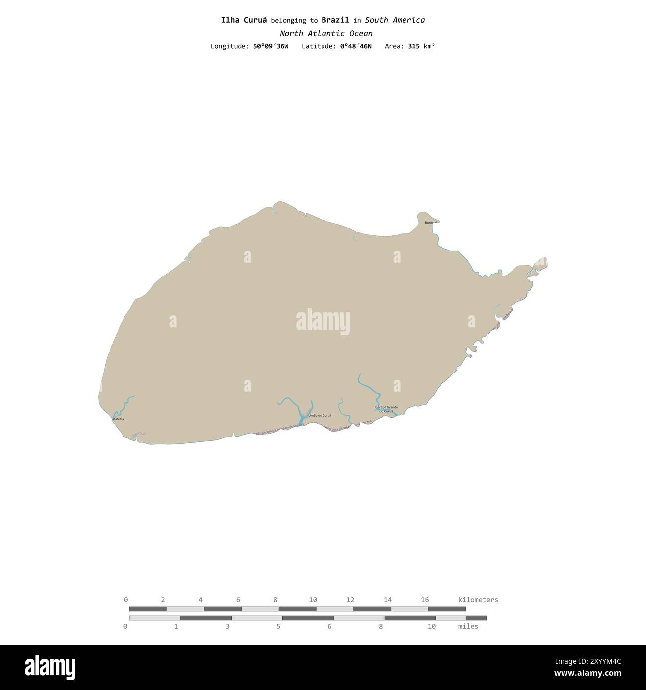 Ilha Curua in the North Atlantic Ocean, belonging to Brazil, isolated ...