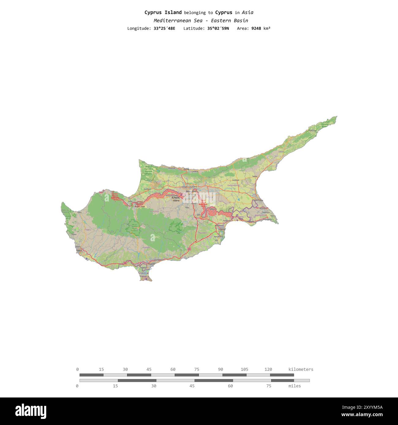 Cyprus Island in the Mediterranean Sea - Eastern Basin, belonging to ...
