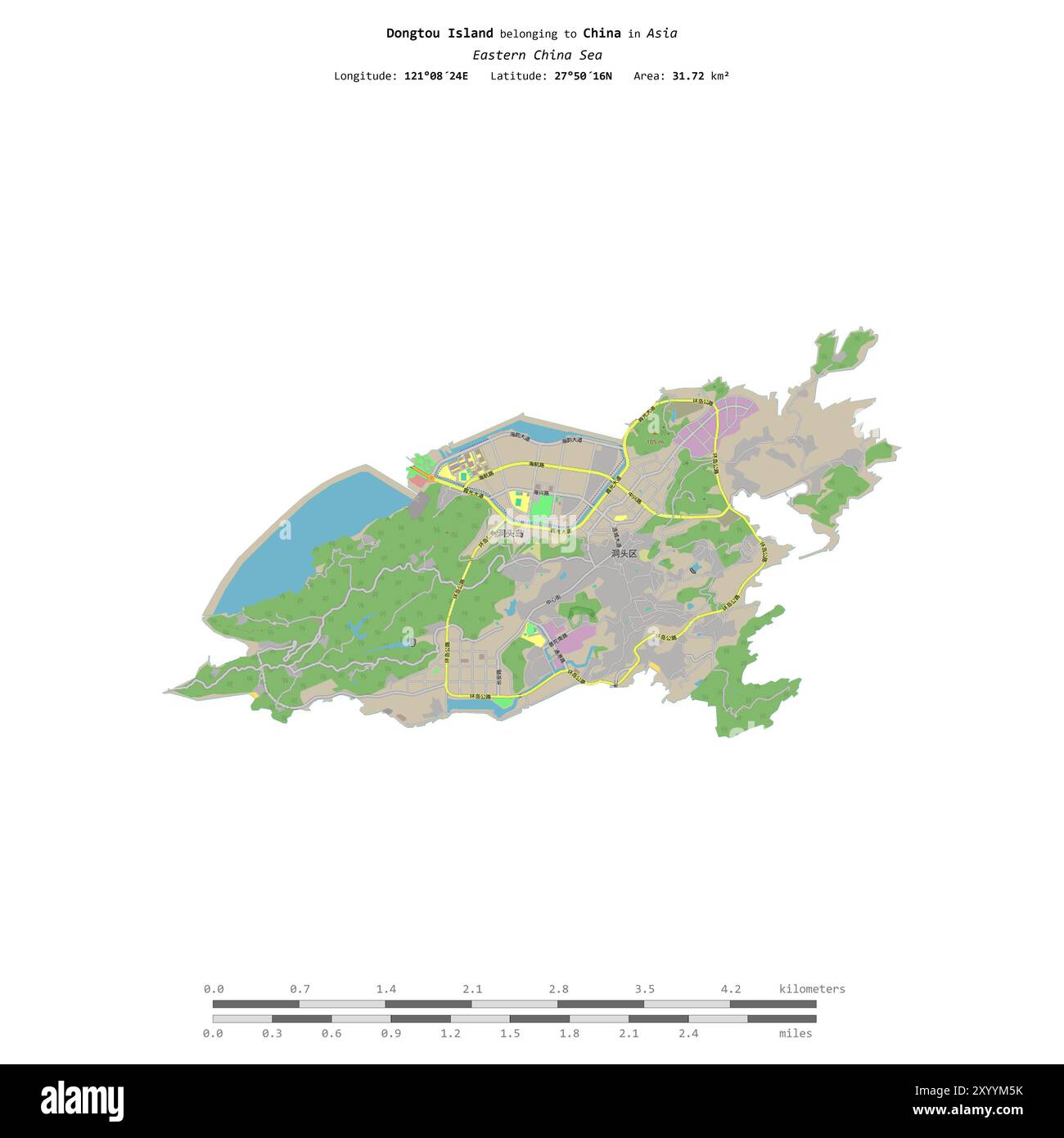 Dongtou Island in the Eastern China Sea, belonging to China, isolated ...