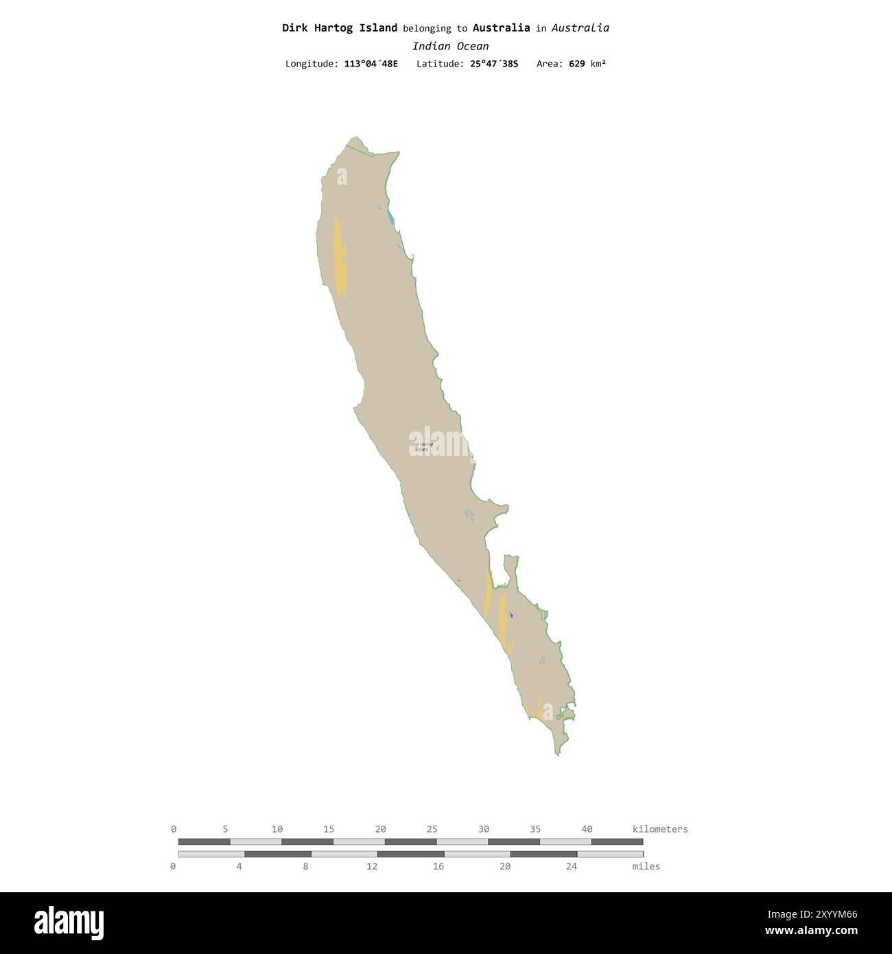 Dirk Hartog Island in the Indian Ocean, belonging to Australia ...