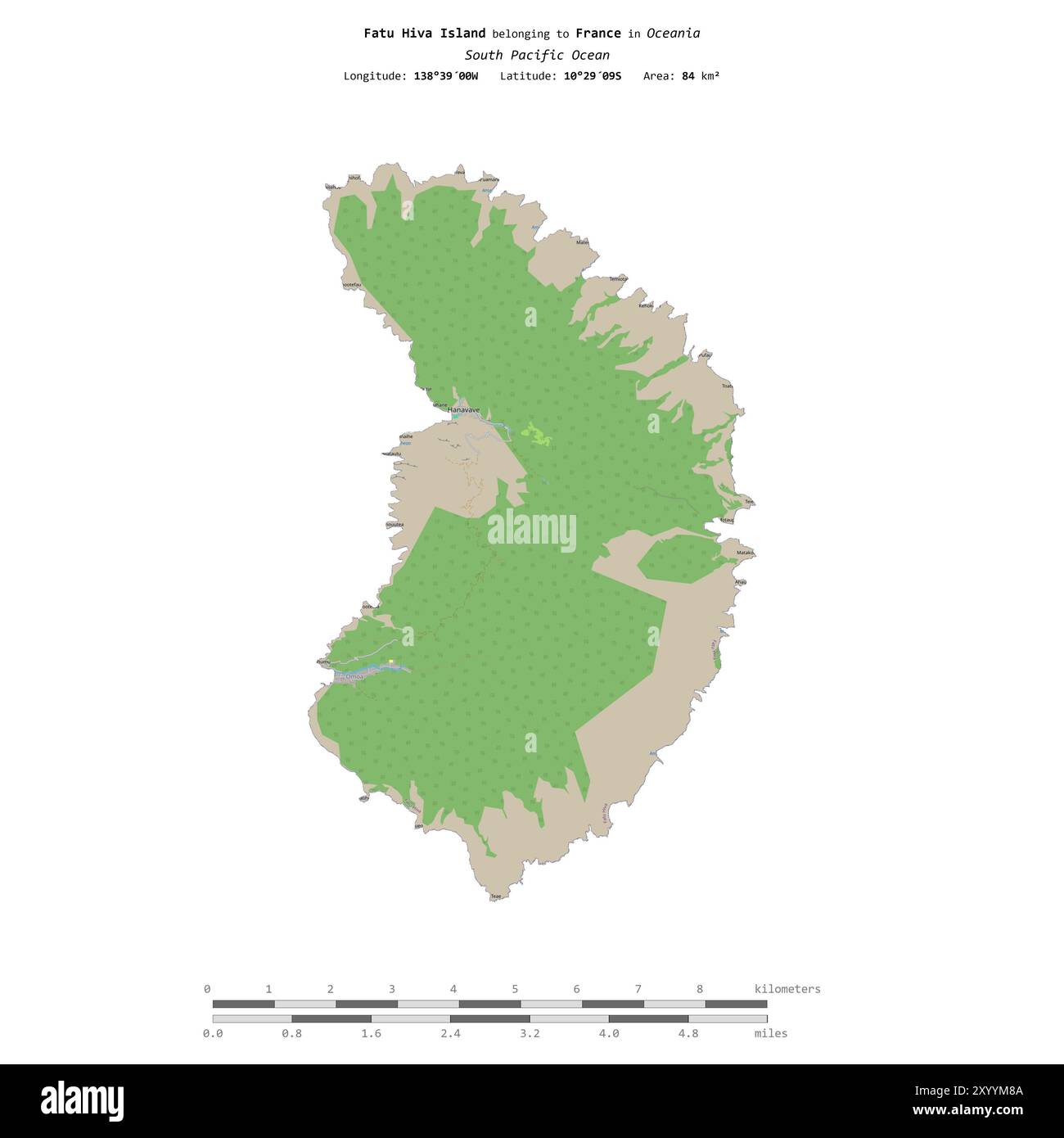 Fatu Hiva Island in the South Pacific Ocean, belonging to France ...