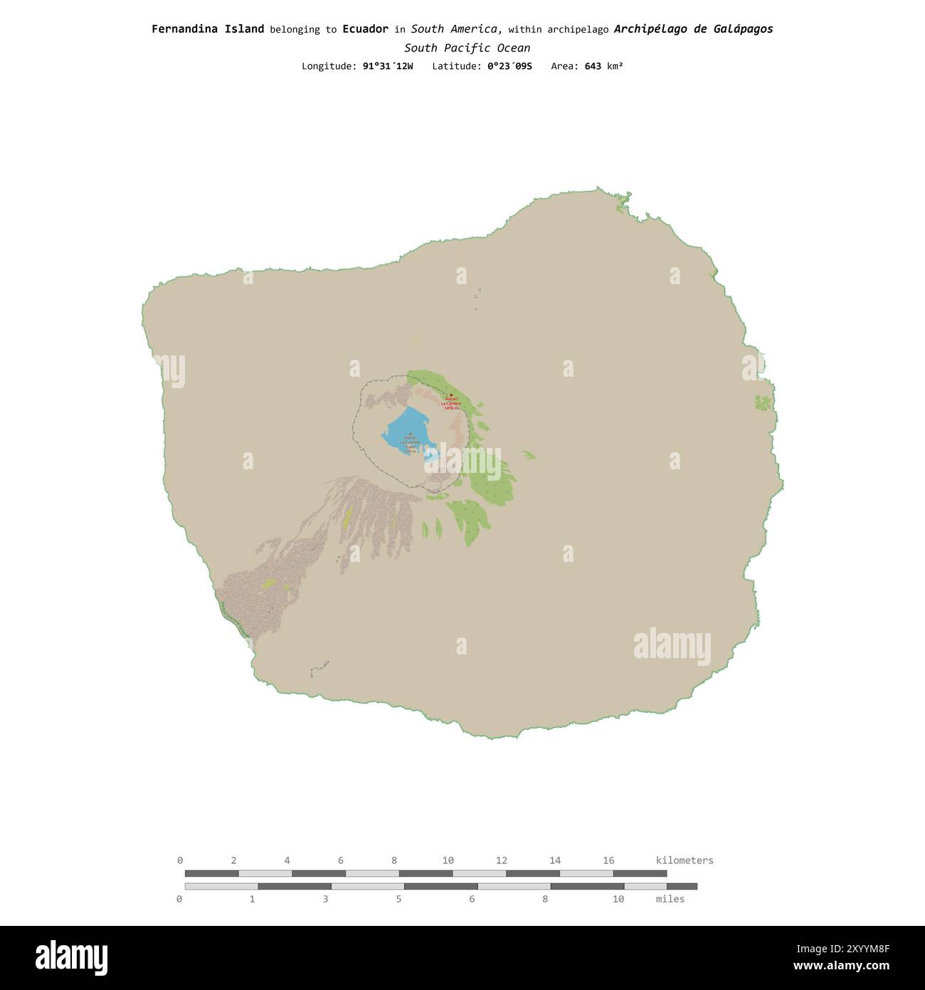 Fernandina Island in the South Pacific Ocean, belonging to Ecuador ...