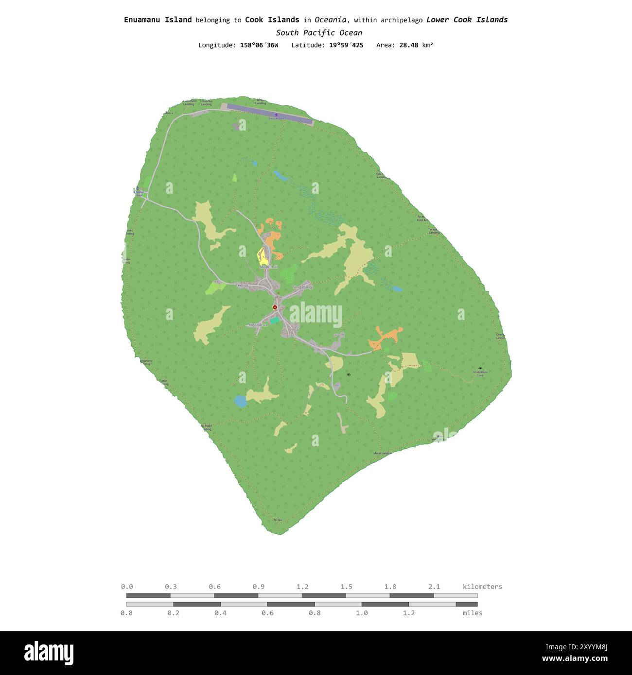 Enuamanu Island in the South Pacific Ocean, belonging to Cook Islands ...