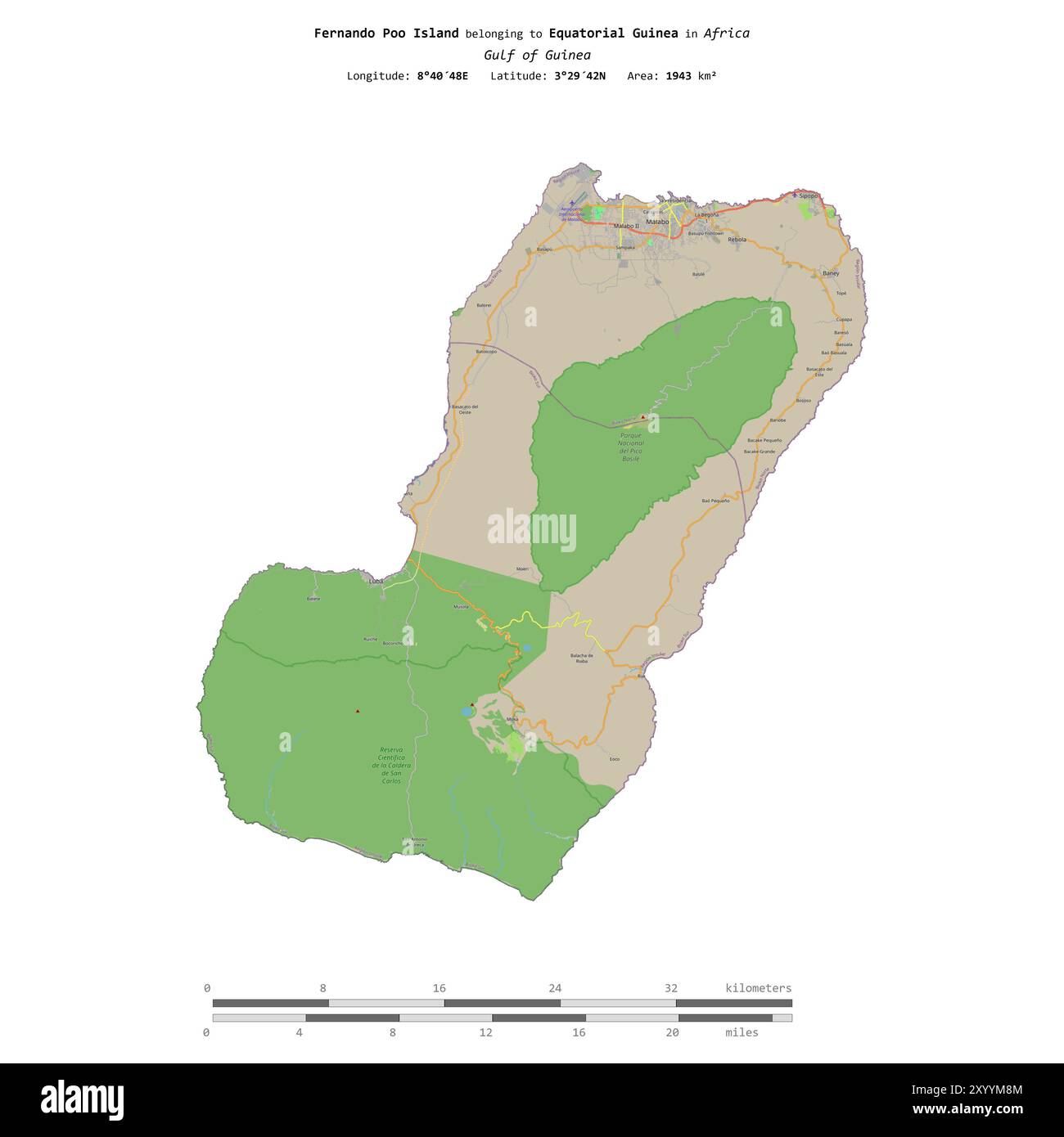 Fernando Poo Island in the Gulf of Guinea, belonging to Equatorial ...