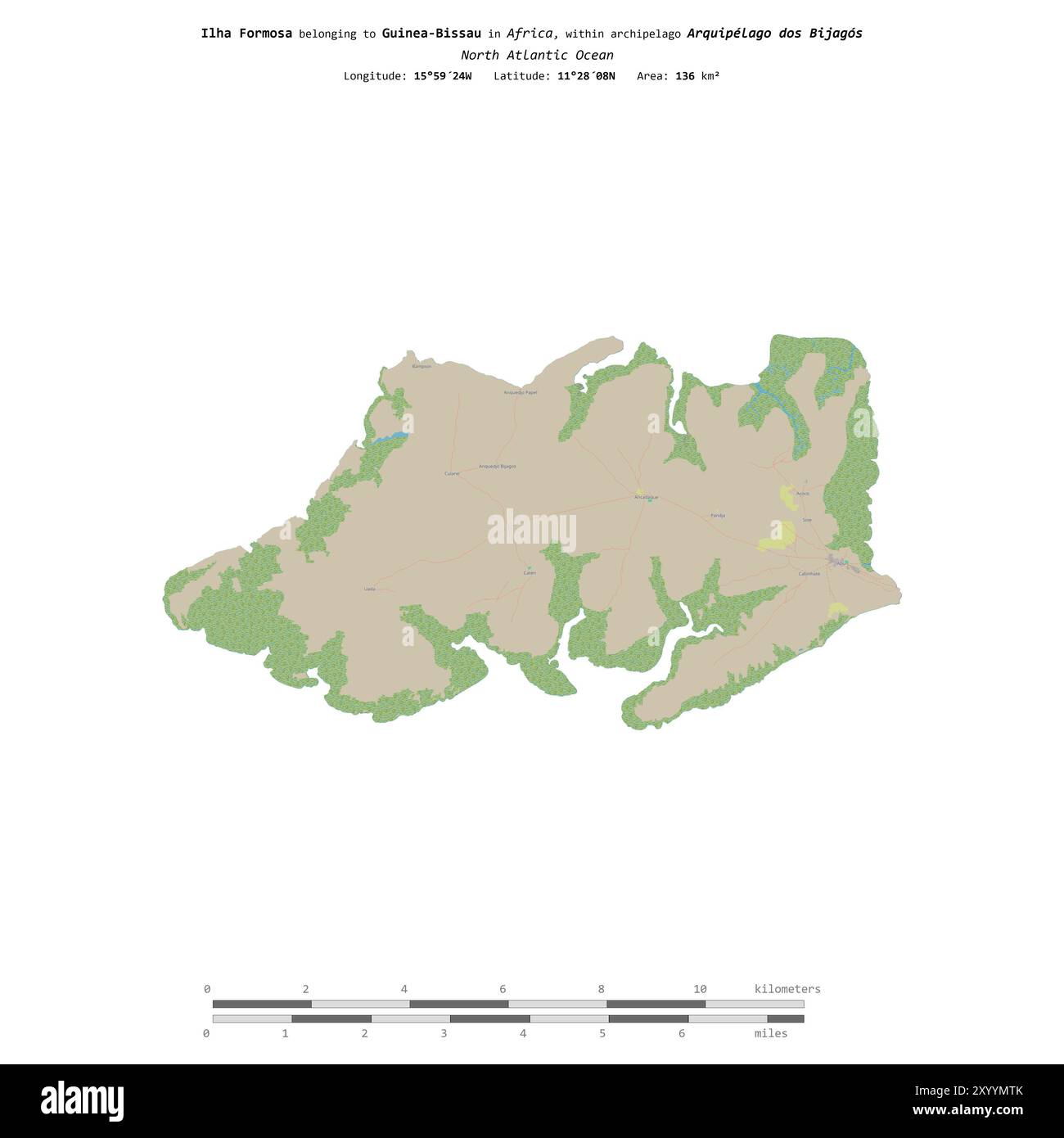 Ilha Formosa in the North Atlantic Ocean, belonging to Guinea-Bissau ...