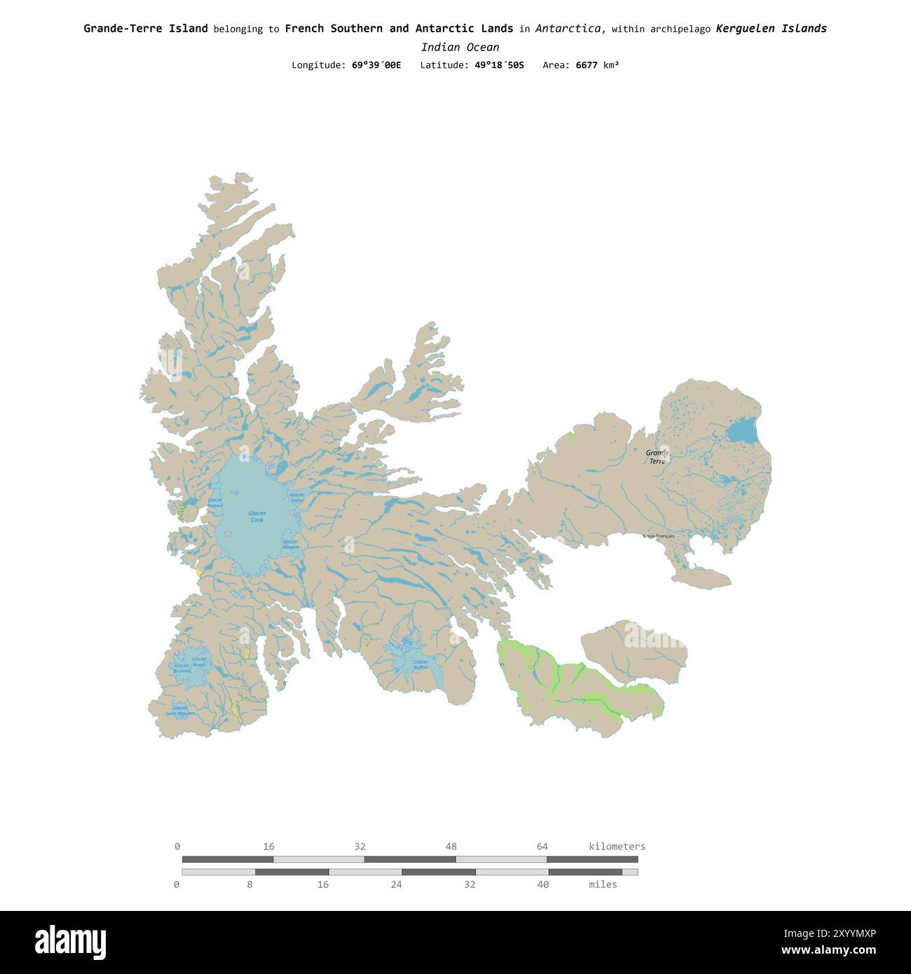 Grande-Terre Island in the Indian Ocean, belonging to French Southern ...