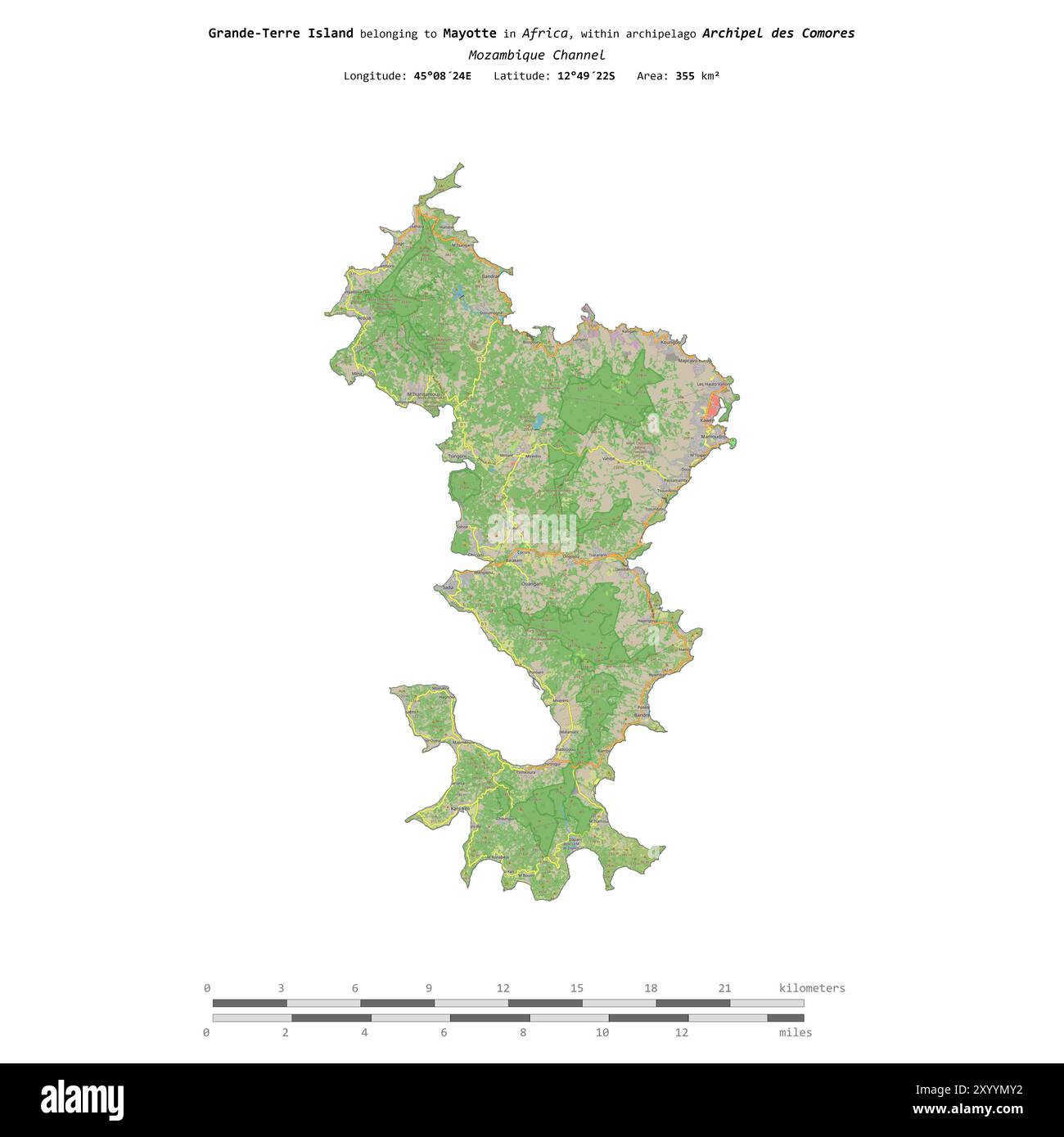 Grande-Terre Island in the Mozambique Channel, belonging to Mayotte ...