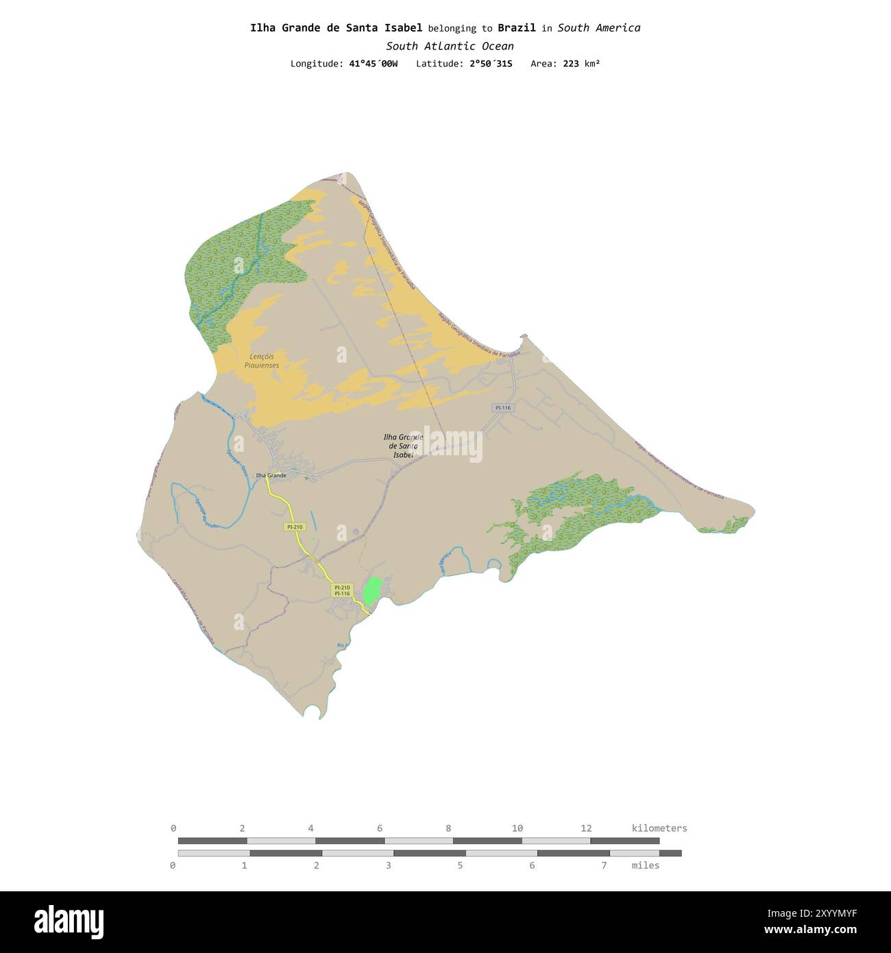 Ilha Grande de Santa Isabel in the South Atlantic Ocean, belonging to ...