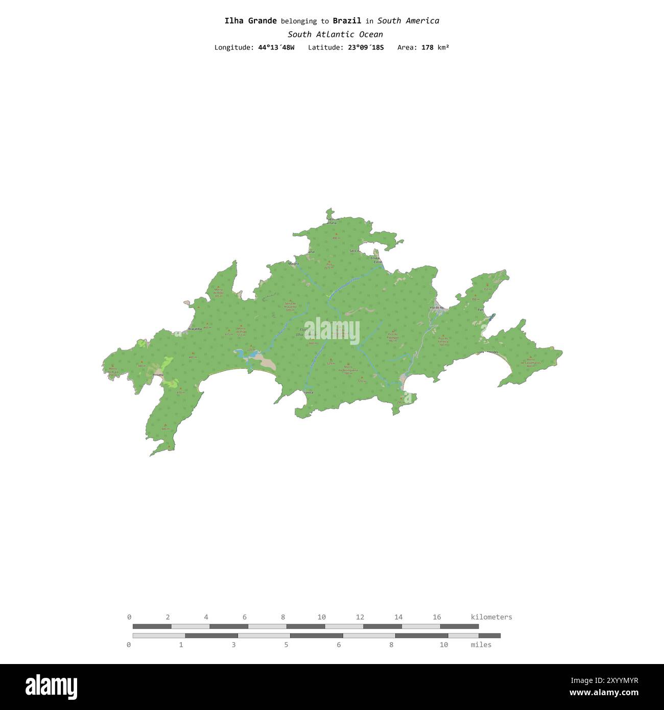 Ilha Grande in the South Atlantic Ocean, belonging to Brazil, isolated ...