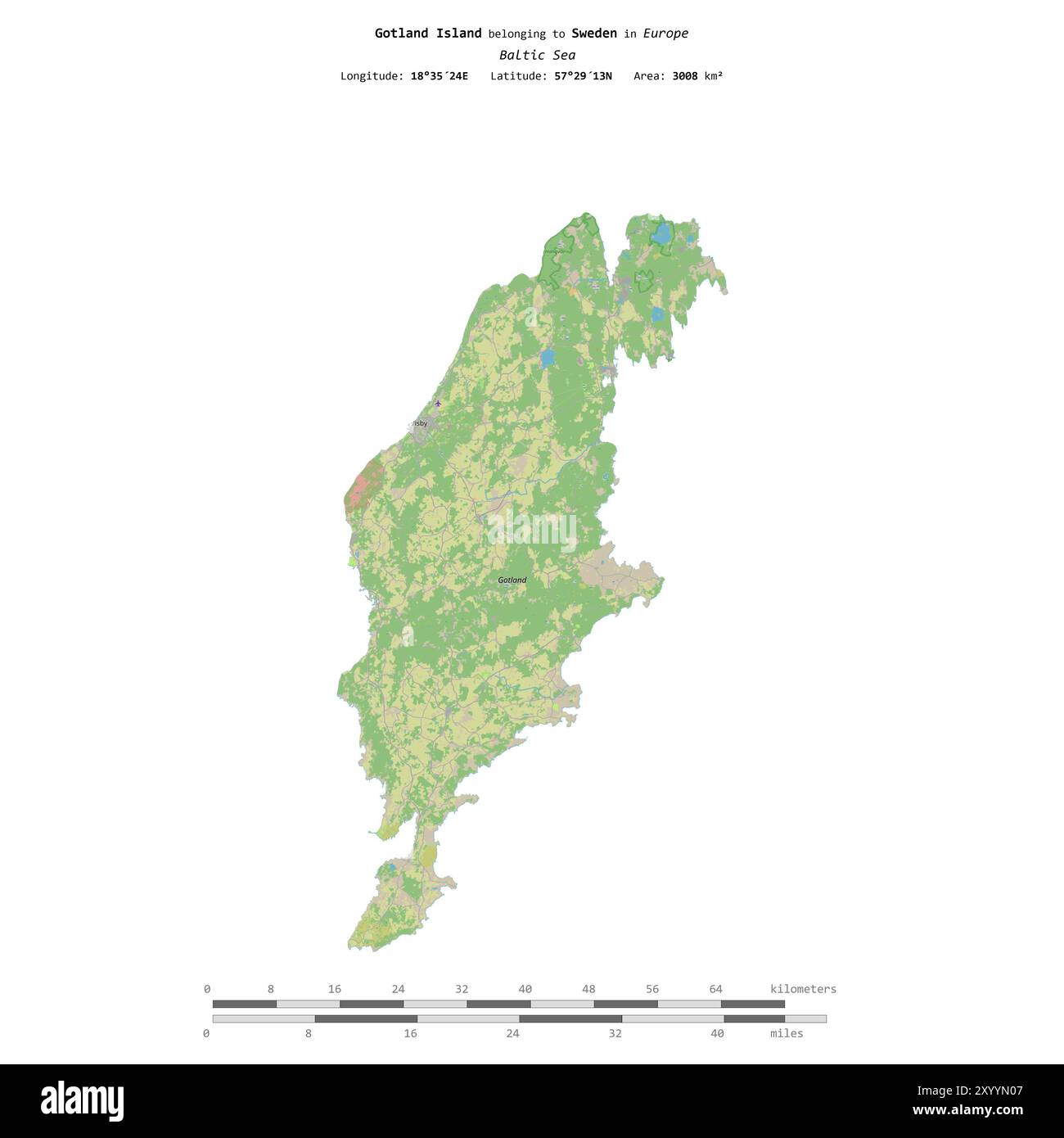 Gotland Island in the Baltic Sea, belonging to Sweden, isolated on a ...