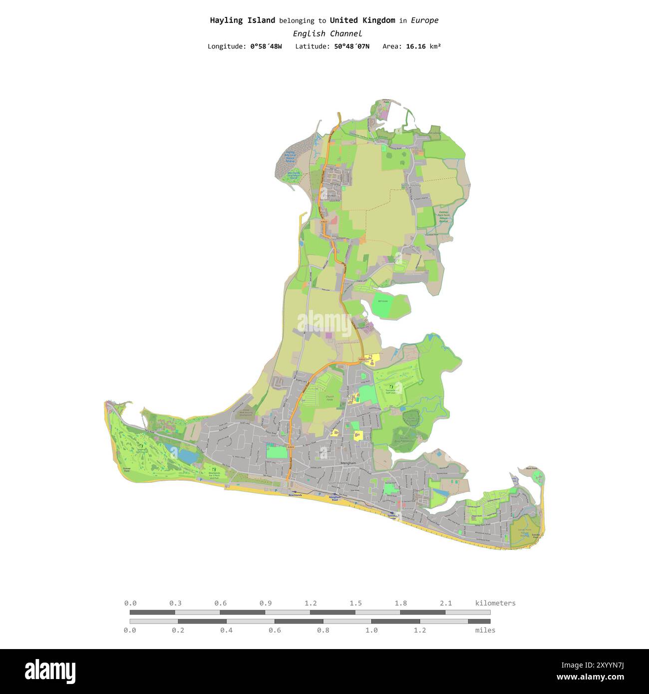 Hayling Island in the English Channel, belonging to United Kingdom ...