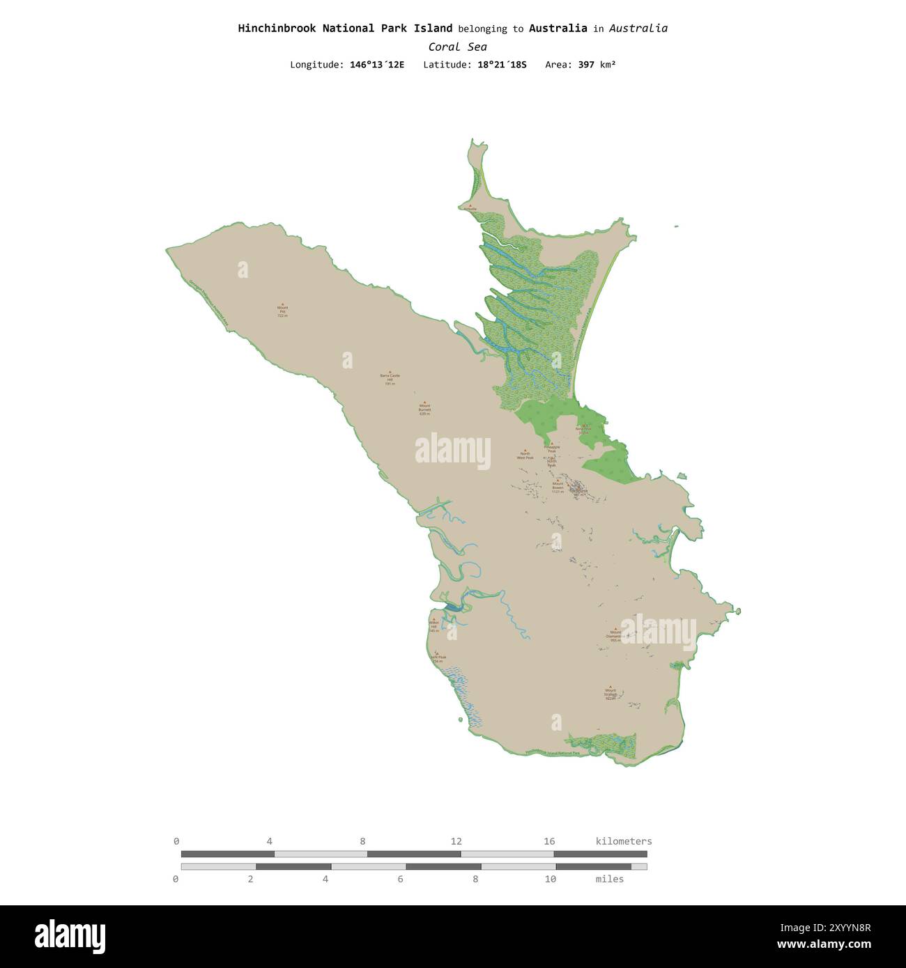 Hinchinbrook National Park Island in the Coral Sea, belonging to ...