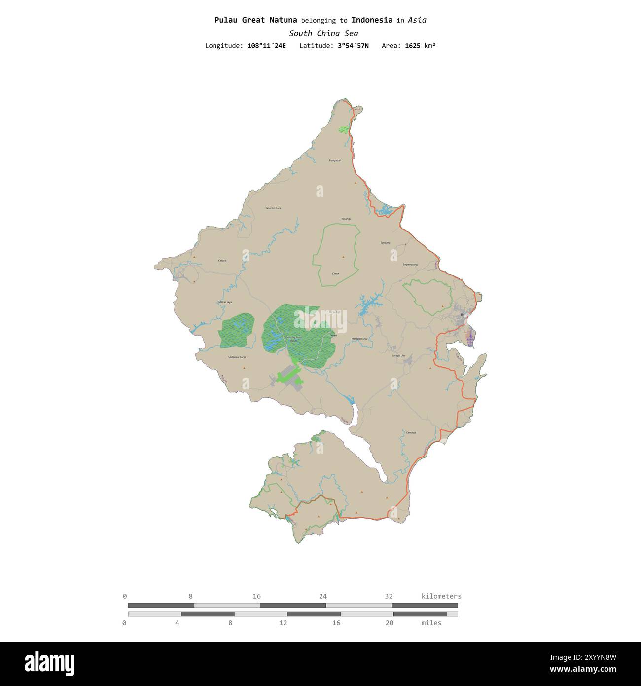 Pulau Great Natuna in the South China Sea, belonging to Indonesia ...