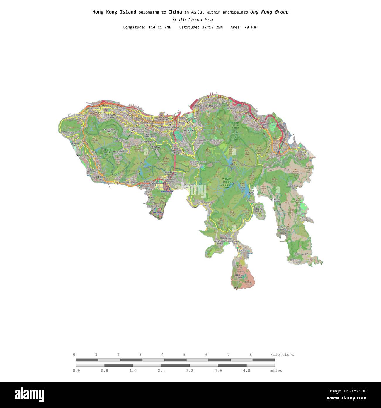 Hong Kong Island Map