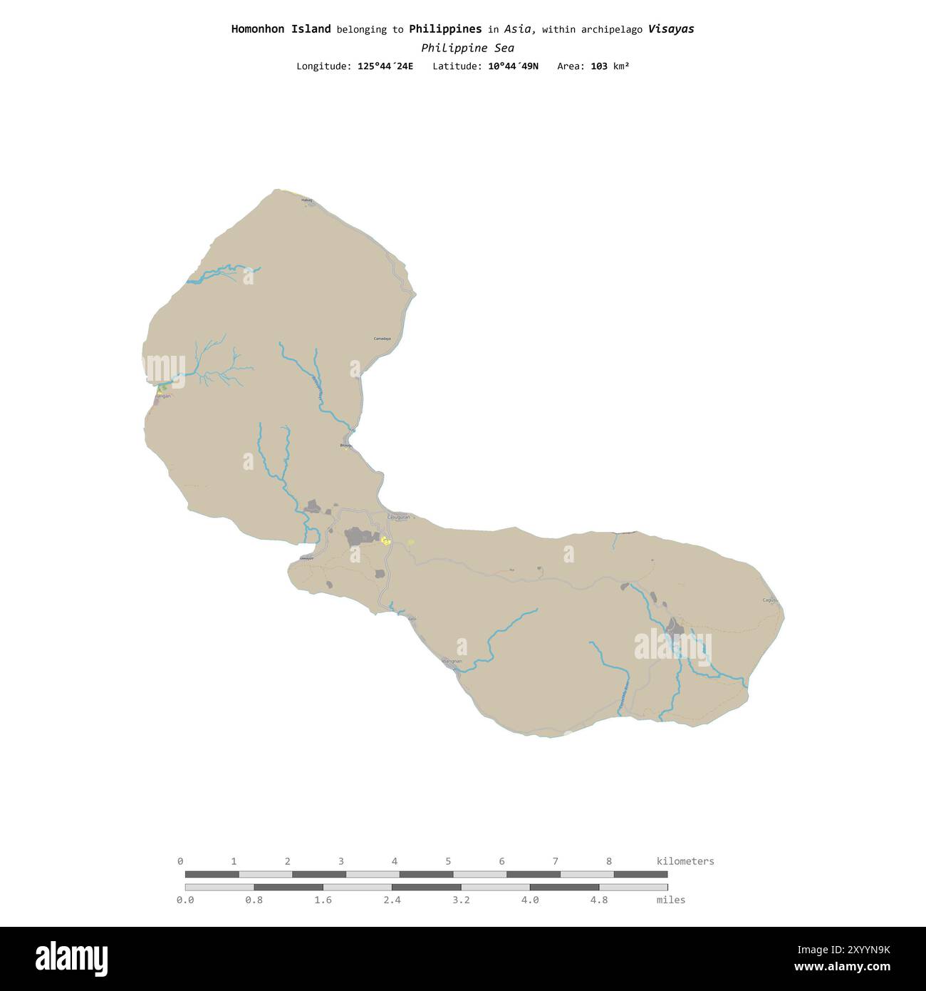 Homonhon Island in the Philippine Sea, belonging to Philippines ...