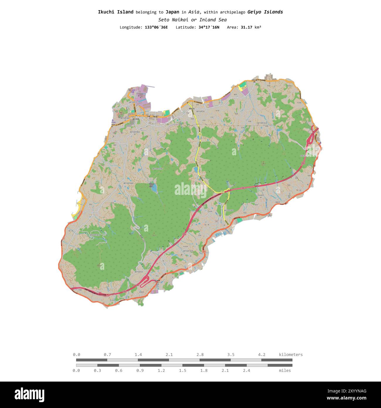Ikuchi Island in the Seto Naikai or Inland Sea, belonging to Japan ...