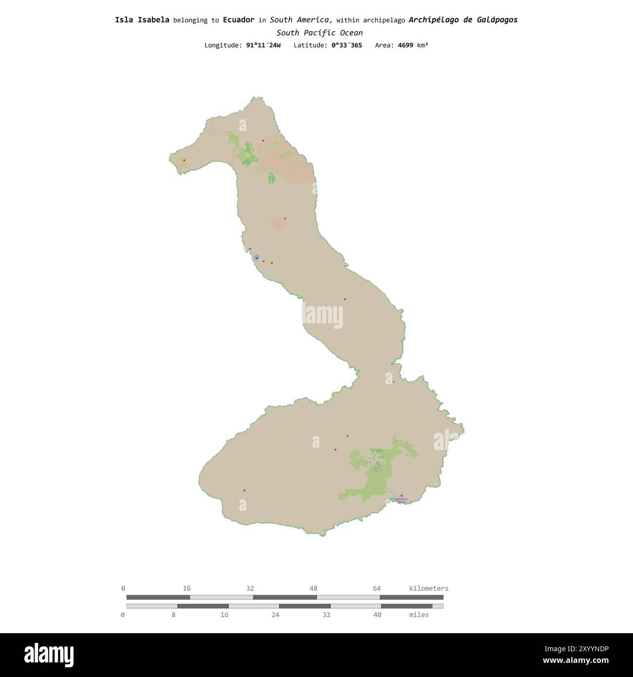 Isla Isabela in the South Pacific Ocean, belonging to Ecuador, isolated ...