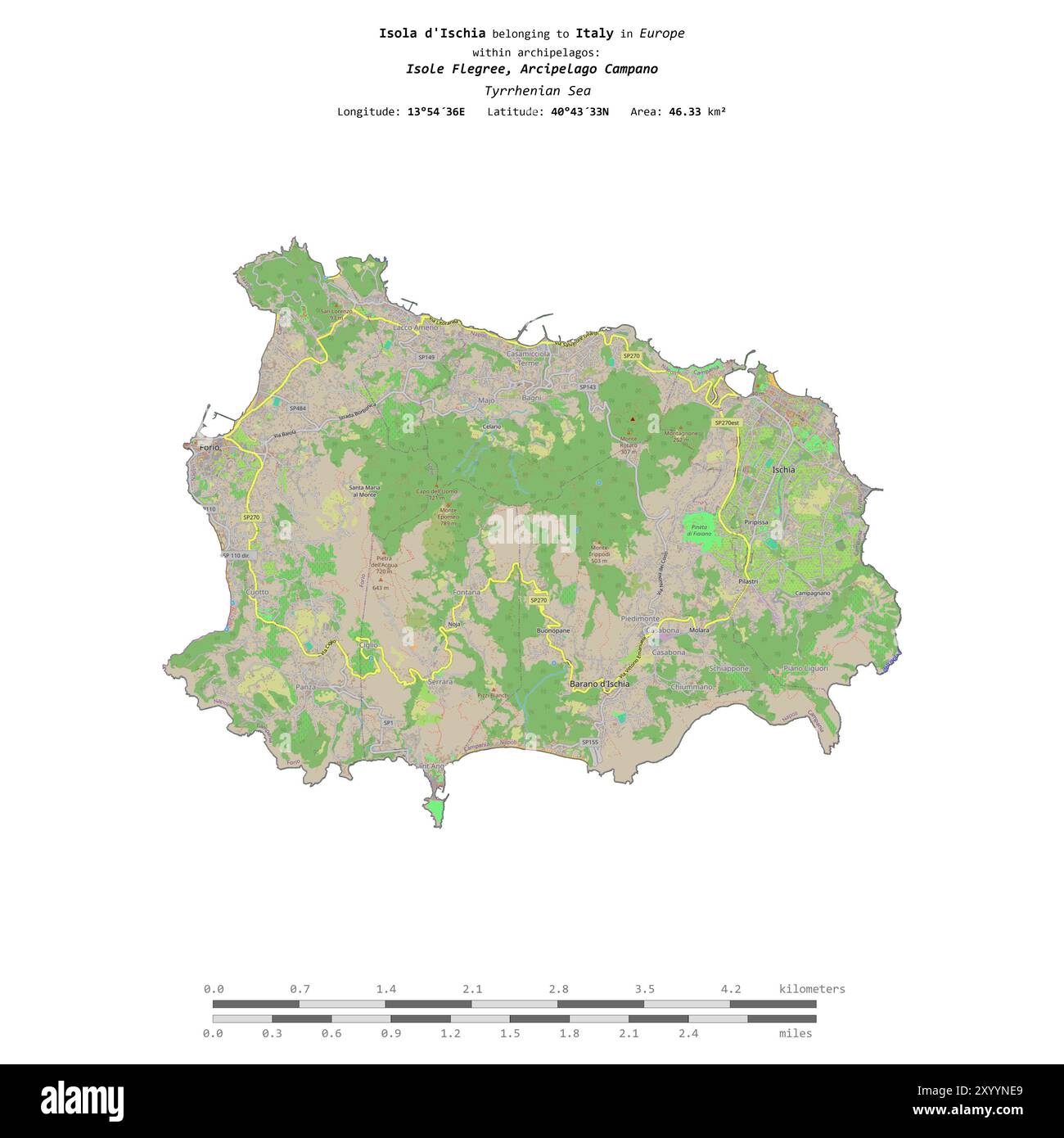 Ischia map hi-res stock photography and images - Alamy