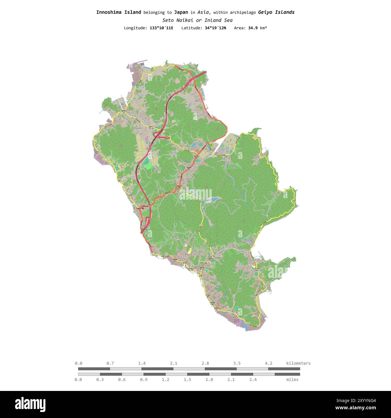 Innoshima Island in the Seto Naikai or Inland Sea, belonging to Japan ...
