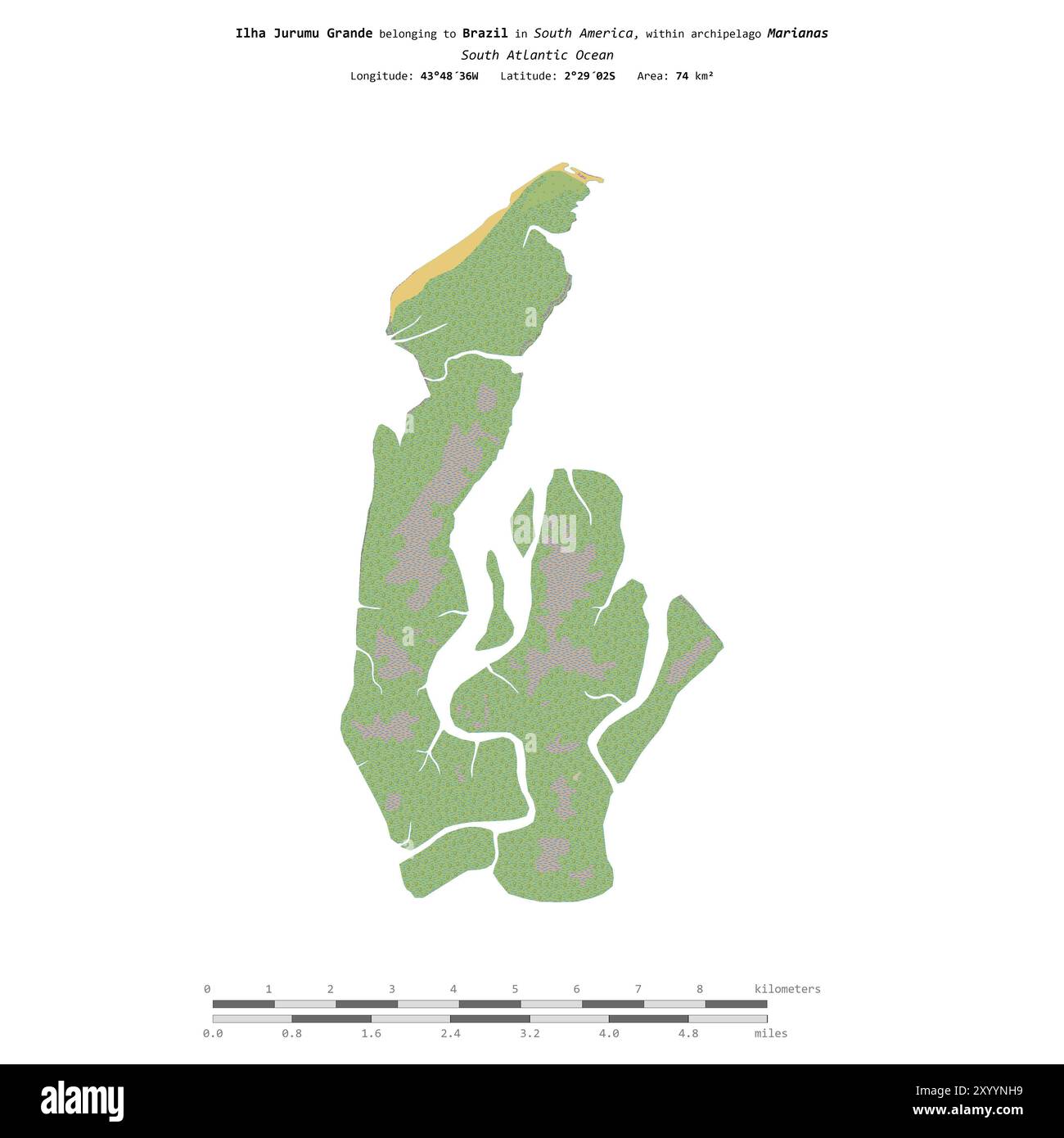 Ilha Jurumu Grande in the South Atlantic Ocean, belonging to Brazil ...