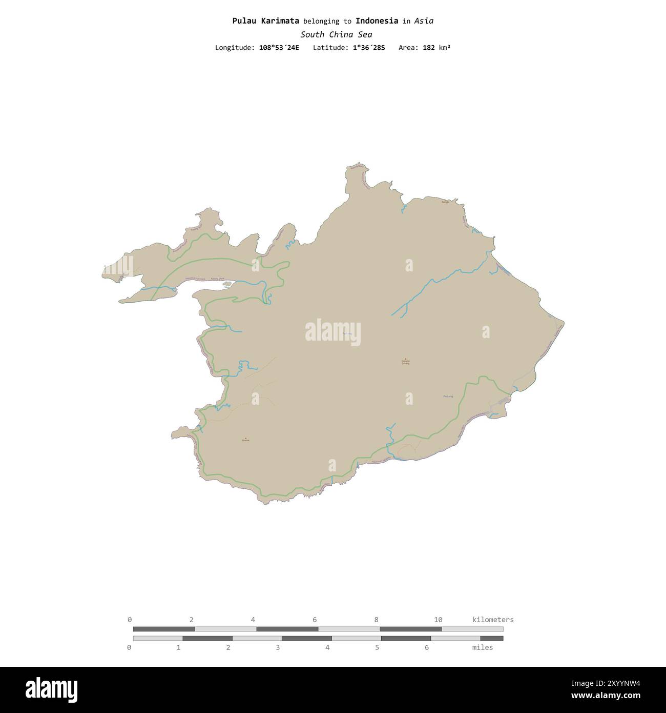 Pulau Karimata in the South China Sea, belonging to Indonesia, isolated ...