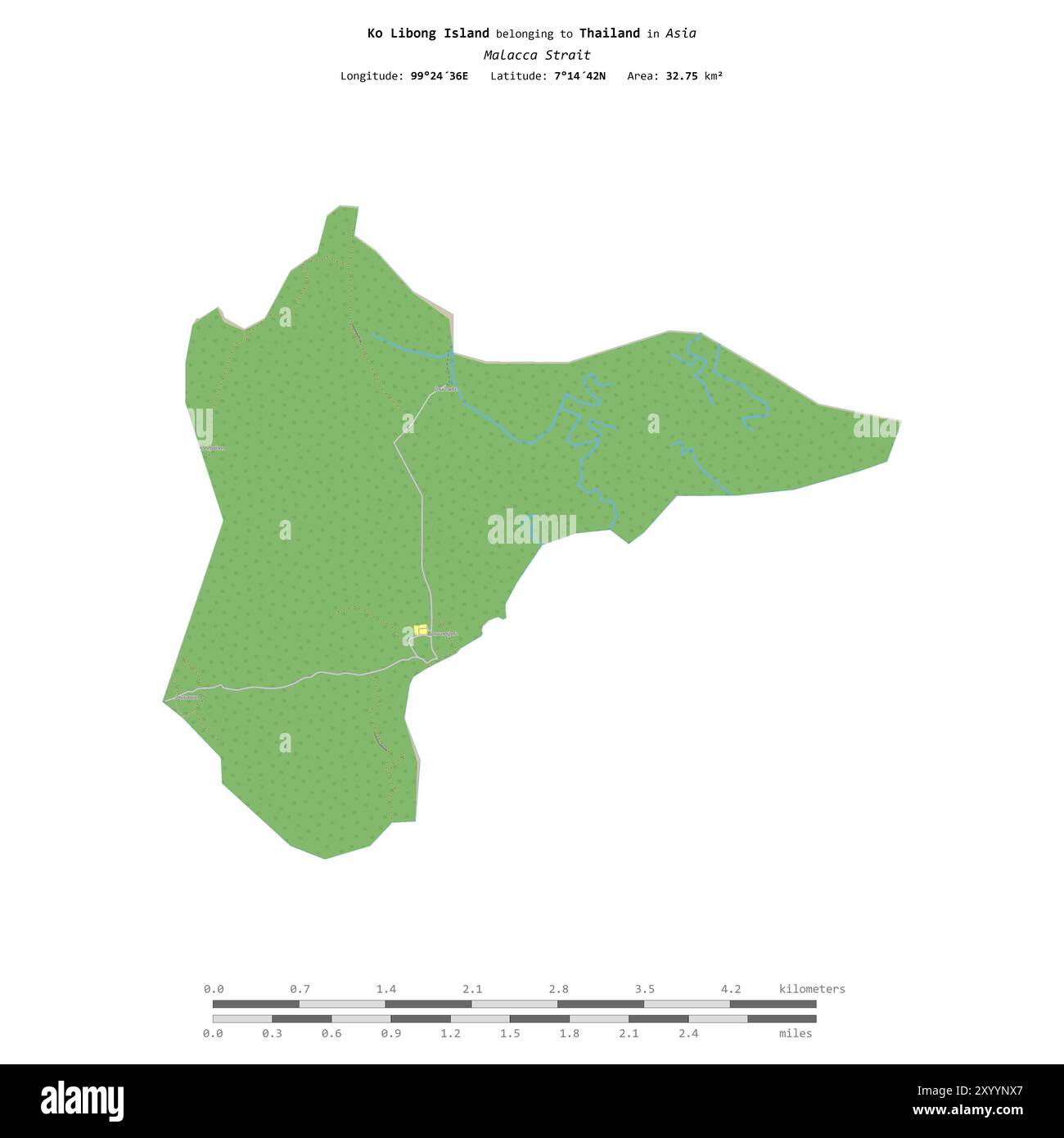 Ko Libong Island in the Malacca Strait, belonging to Thailand, isolated ...