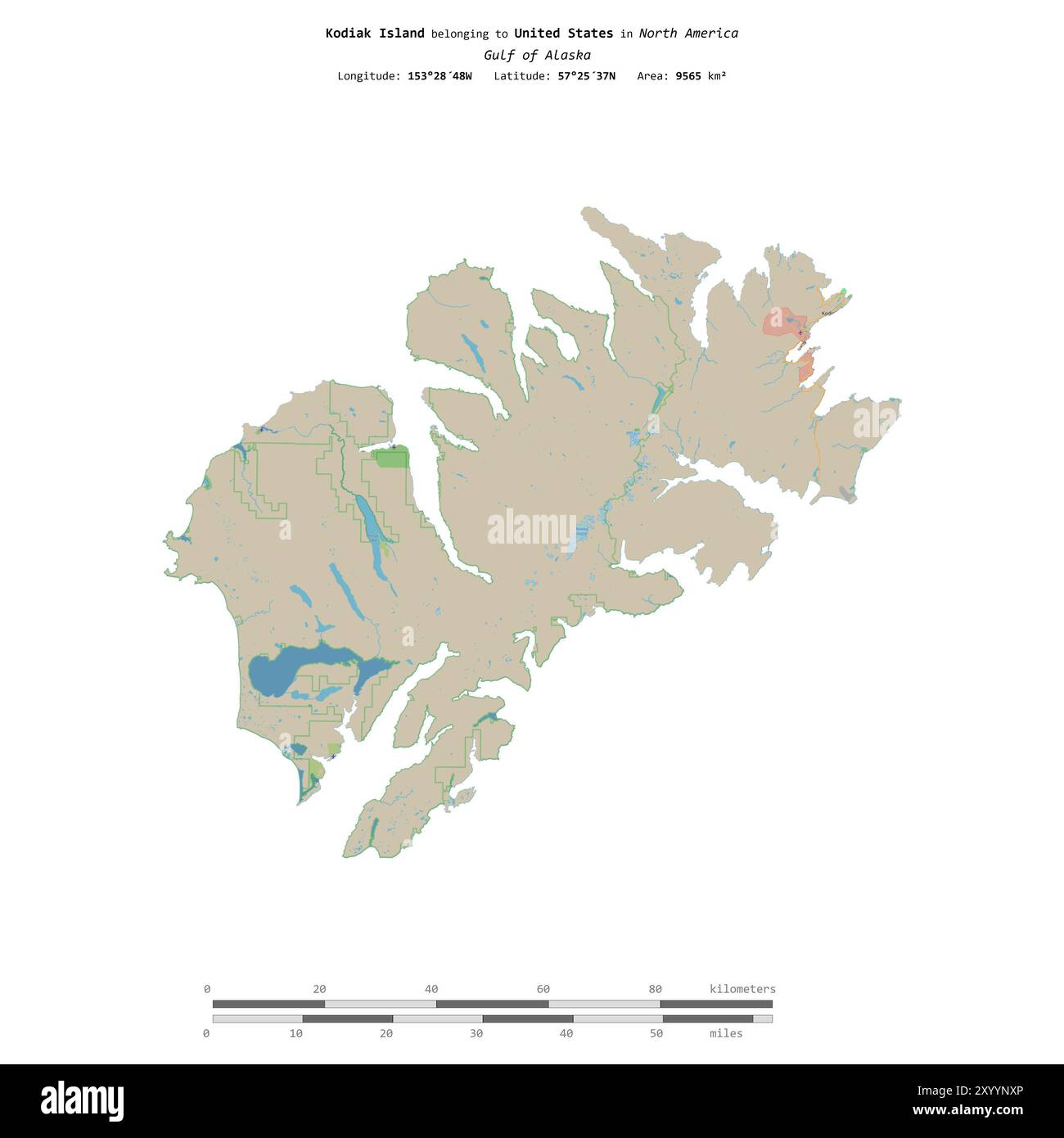 Map of kodiak island hi-res stock photography and images - Alamy