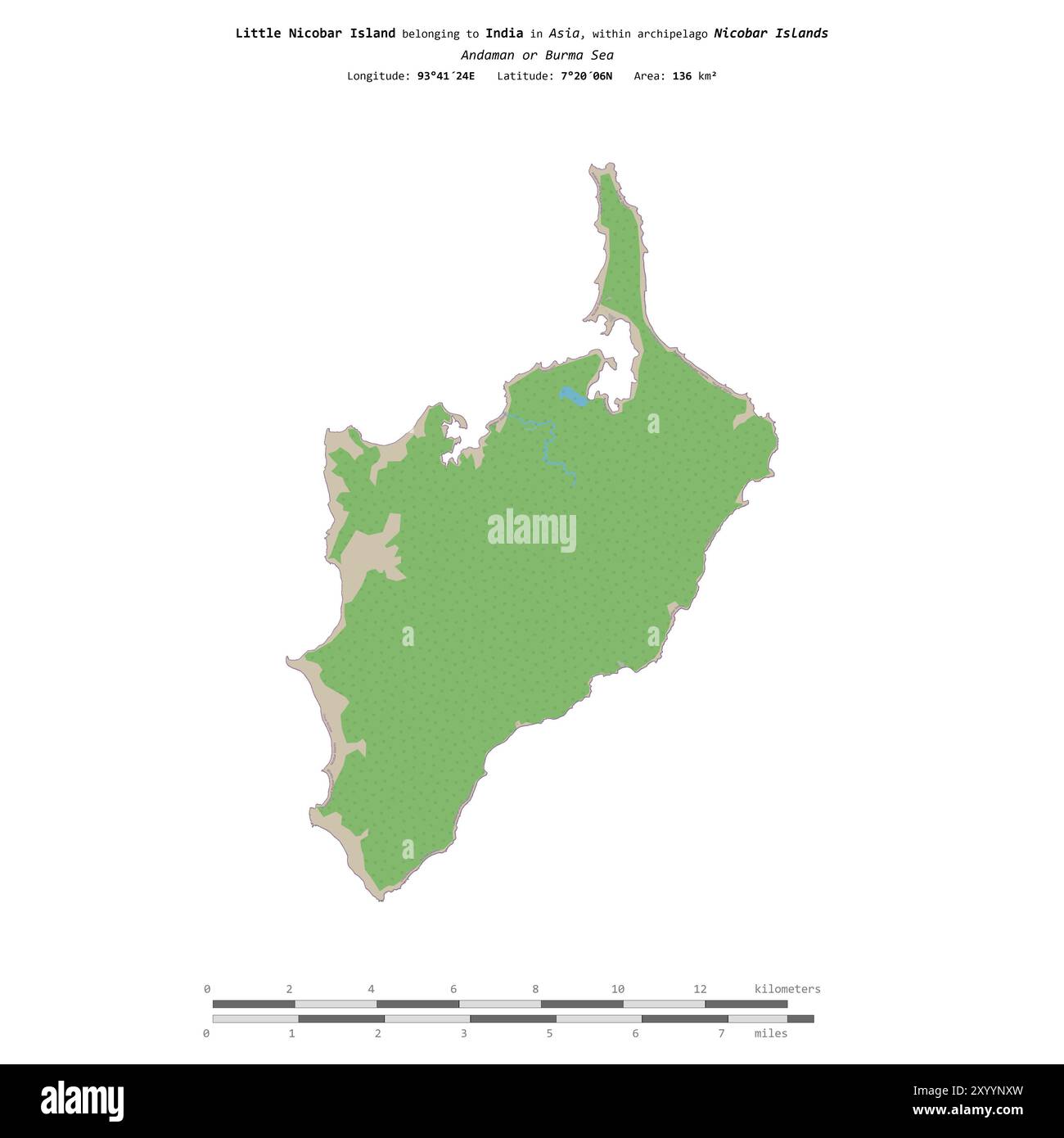 Little Nicobar Island in the Andaman or Burma Sea, belonging to India ...