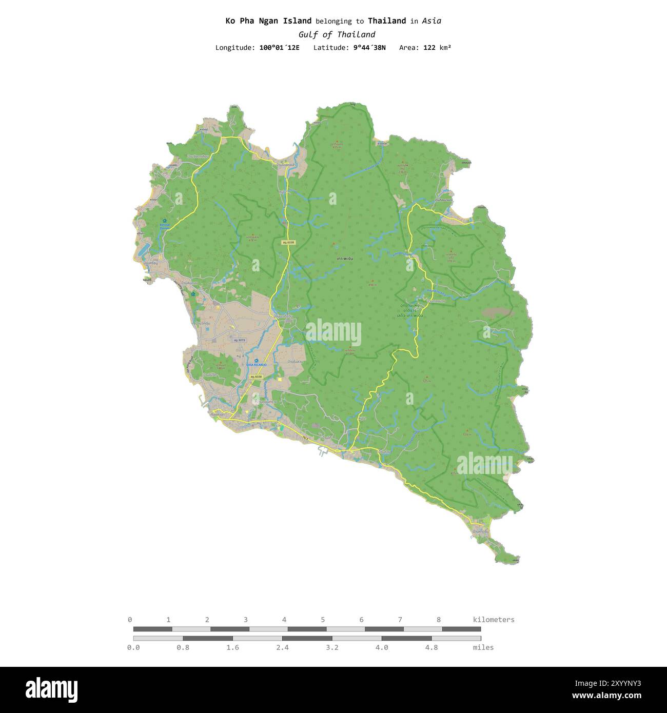 Ko Pha Ngan Island in the Gulf of Thailand, belonging to Thailand ...