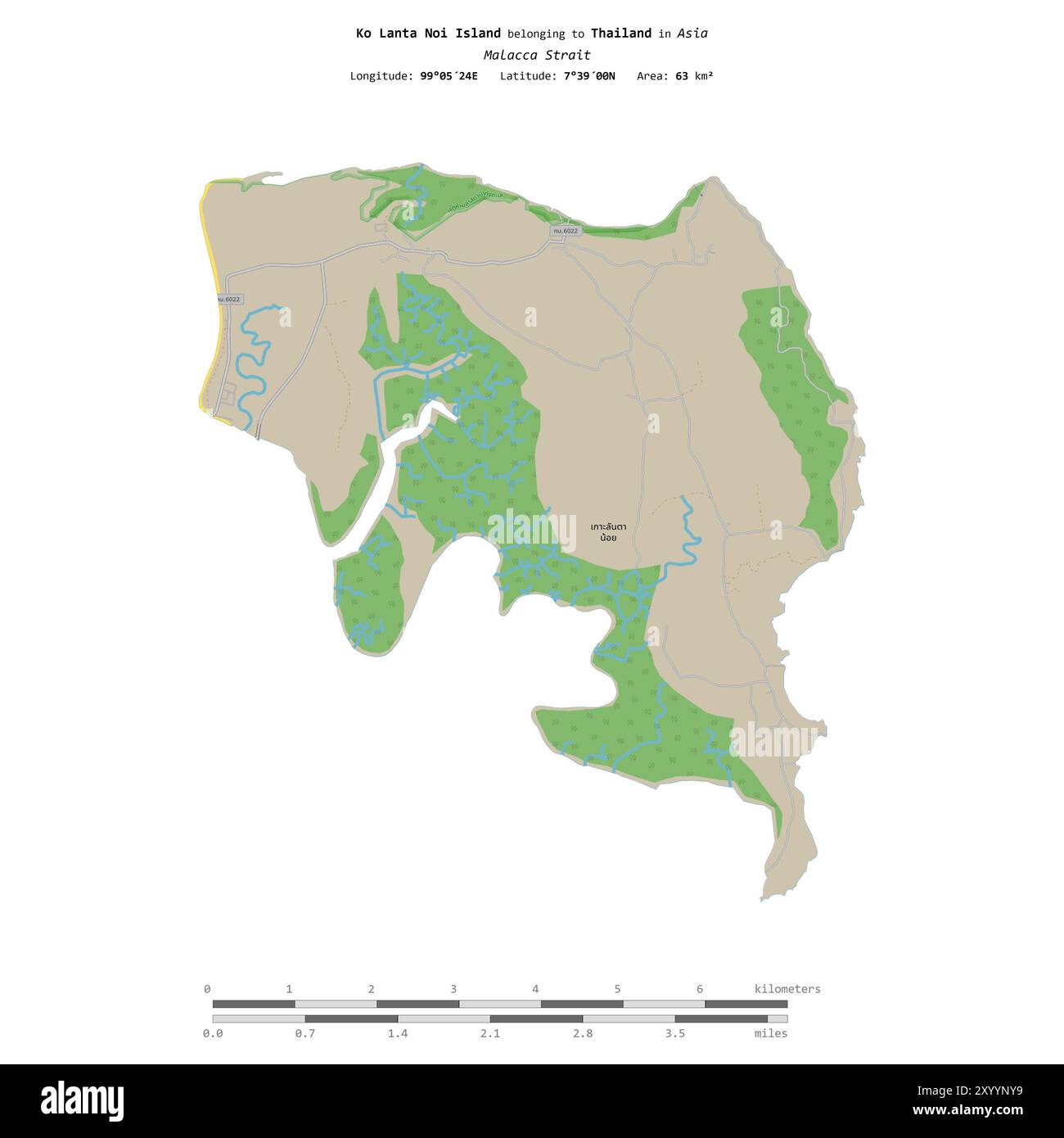 Ko Lanta Noi Island in the Malacca Strait, belonging to Thailand ...