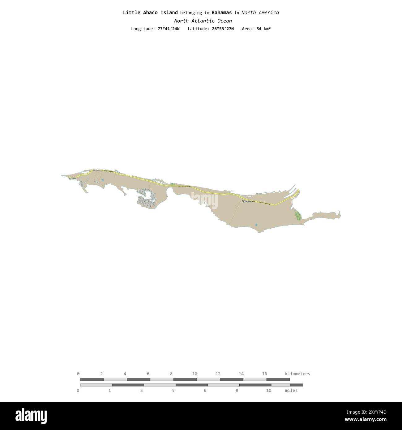 Little Abaco Island in the North Atlantic Ocean, belonging to Bahamas ...