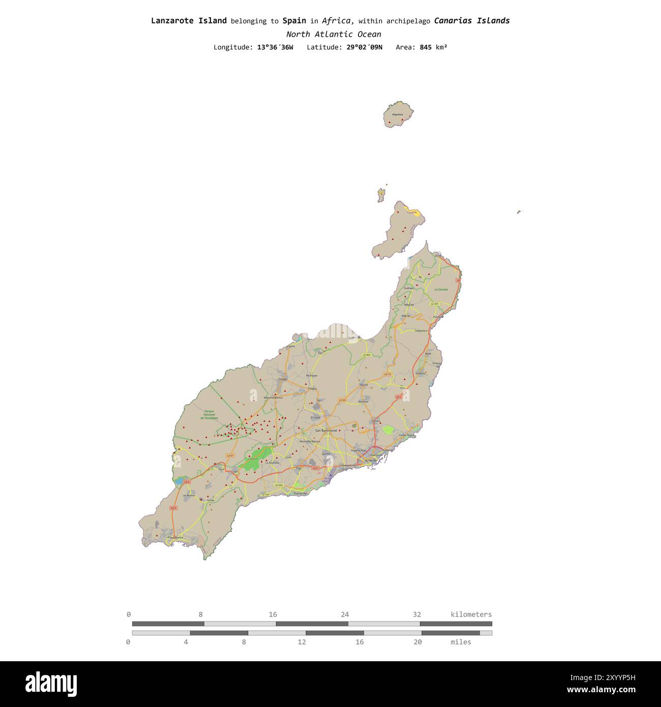 Lanzarote Island in the North Atlantic Ocean, belonging to Spain ...