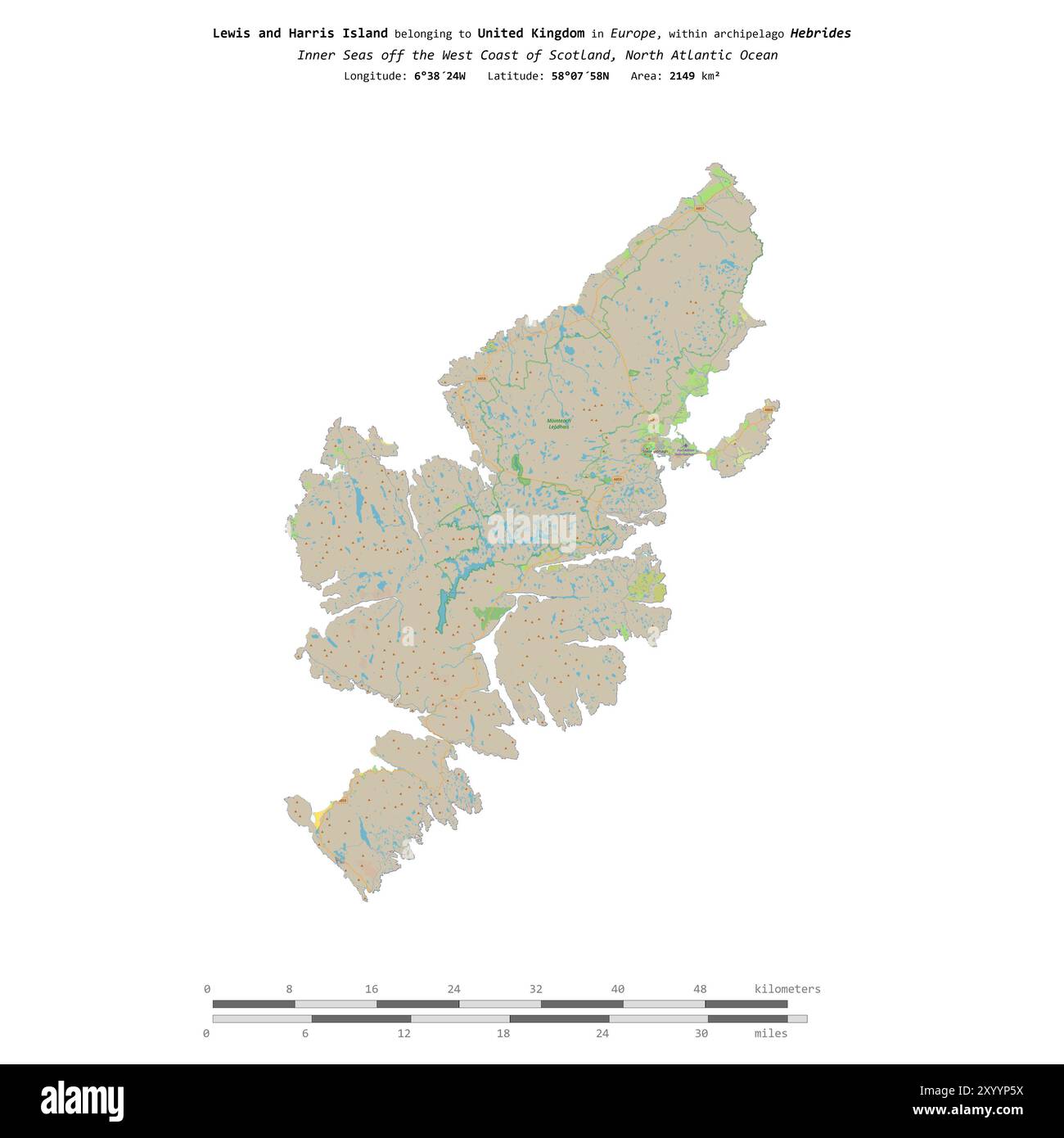 Lewis and Harris Island in the North Atlantic Ocean, belonging to ...